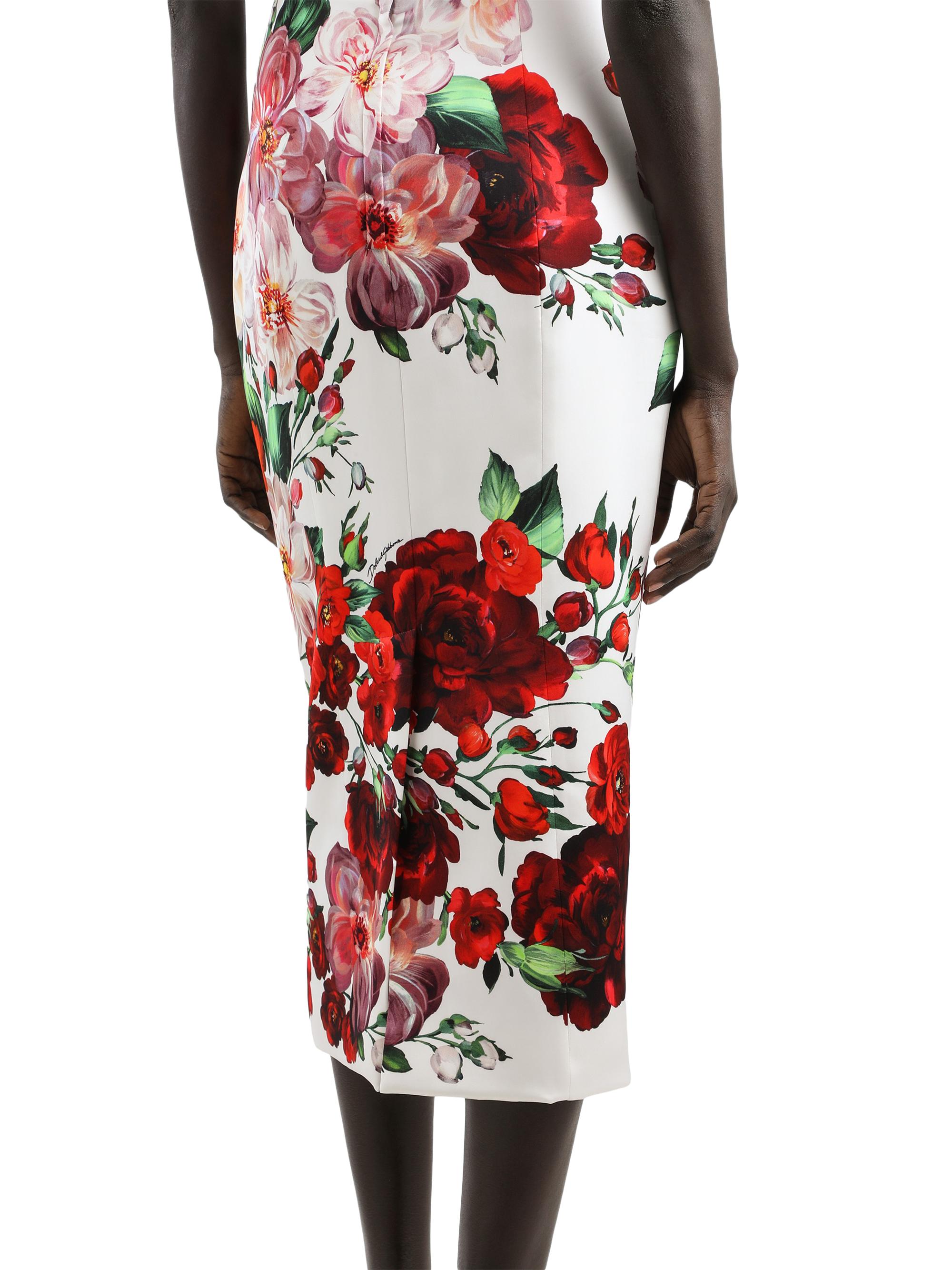 Dolce&Gabbana Floral Strapless Column Midi-Dress | Saks Fifth Avenue