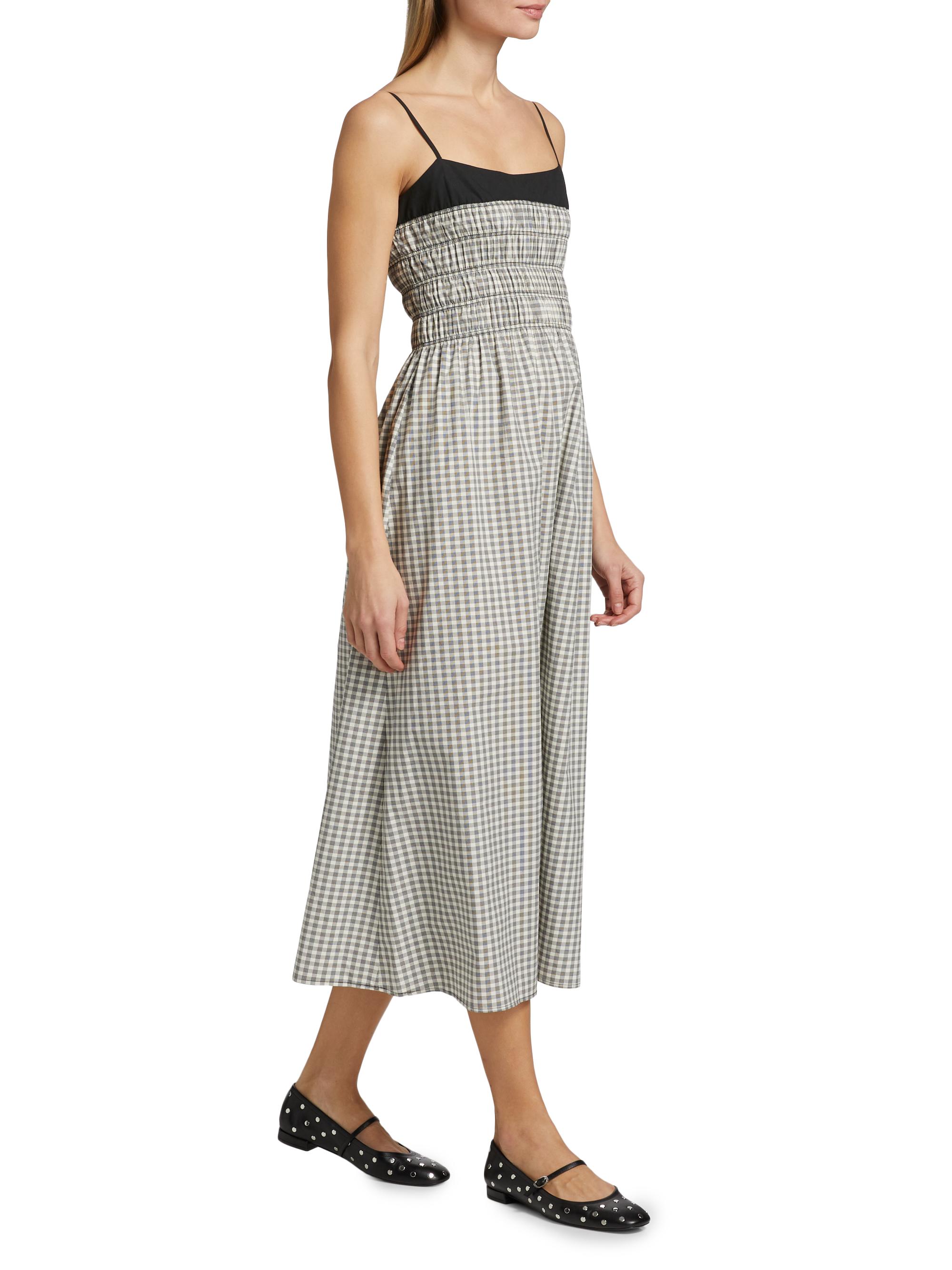 Rails Primrose Gingham Stretch-Cotton Midi-Dress | Saks Fifth Avenue
