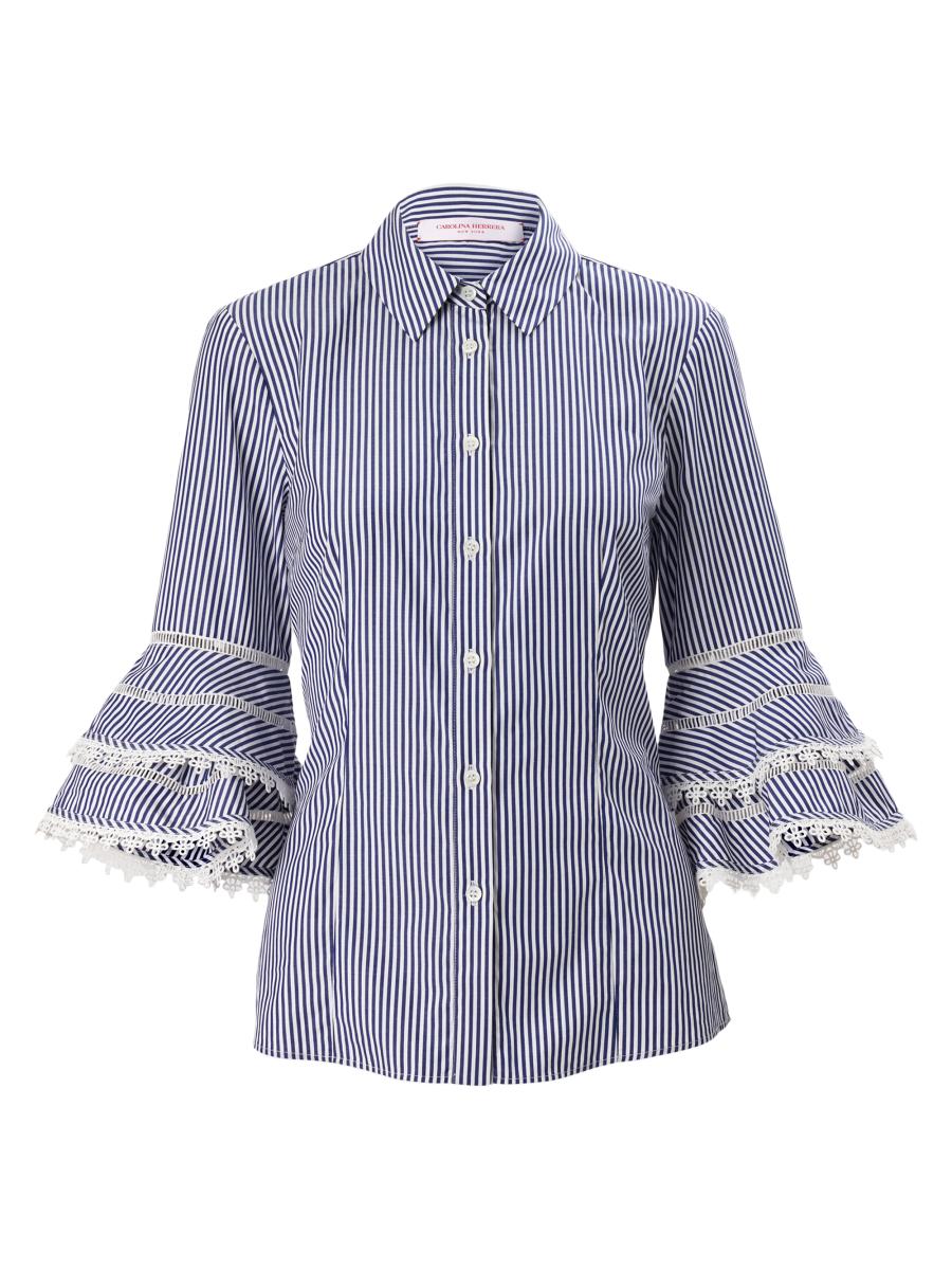 Carolina Herrera Cabana Tiered Ruffle Button-Front Shirt | Saks Fifth ...