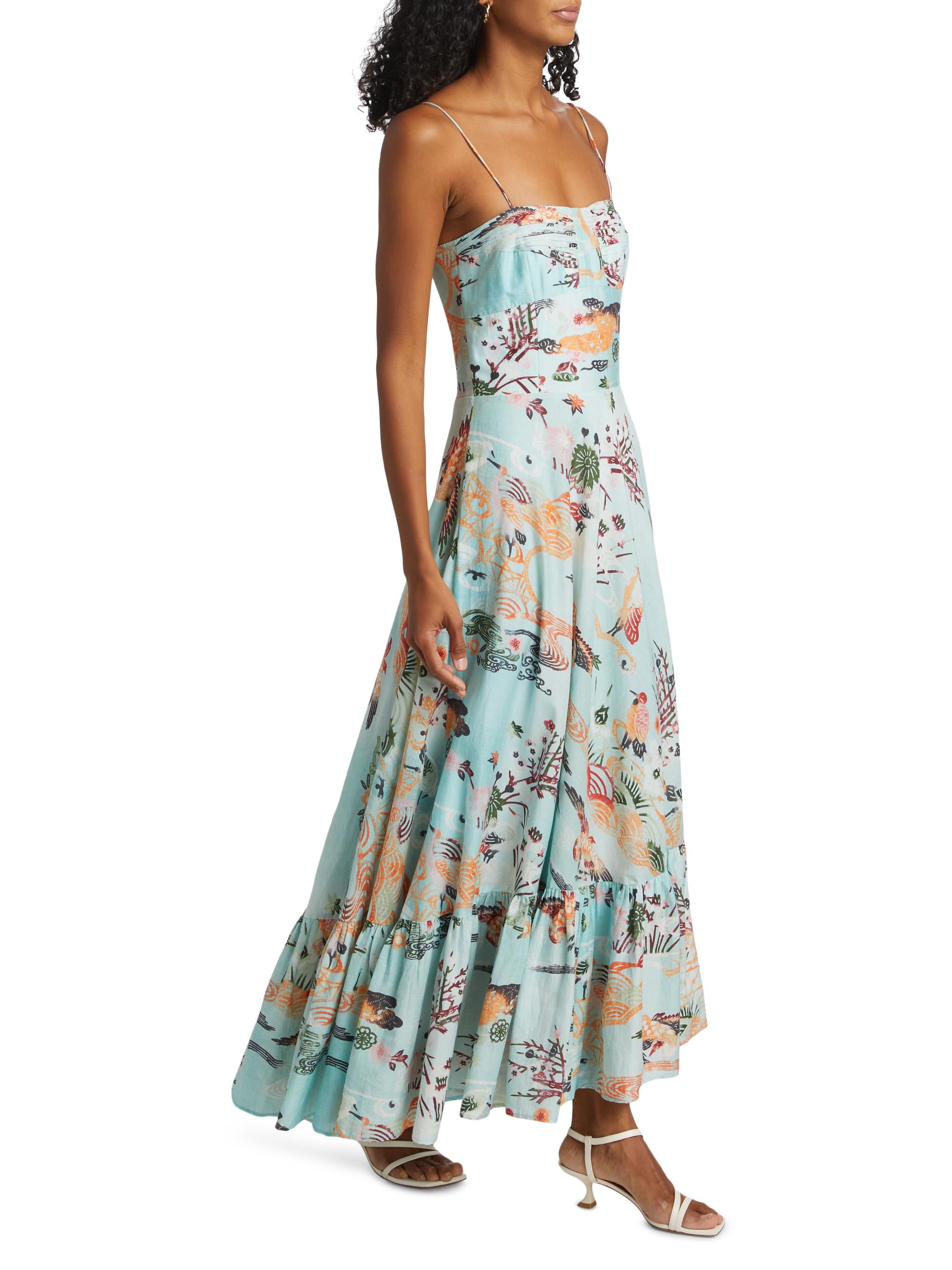 Maria Cher Dorrego Vivian Cotton-Silk Maxi Dress | Saks Fifth Avenue