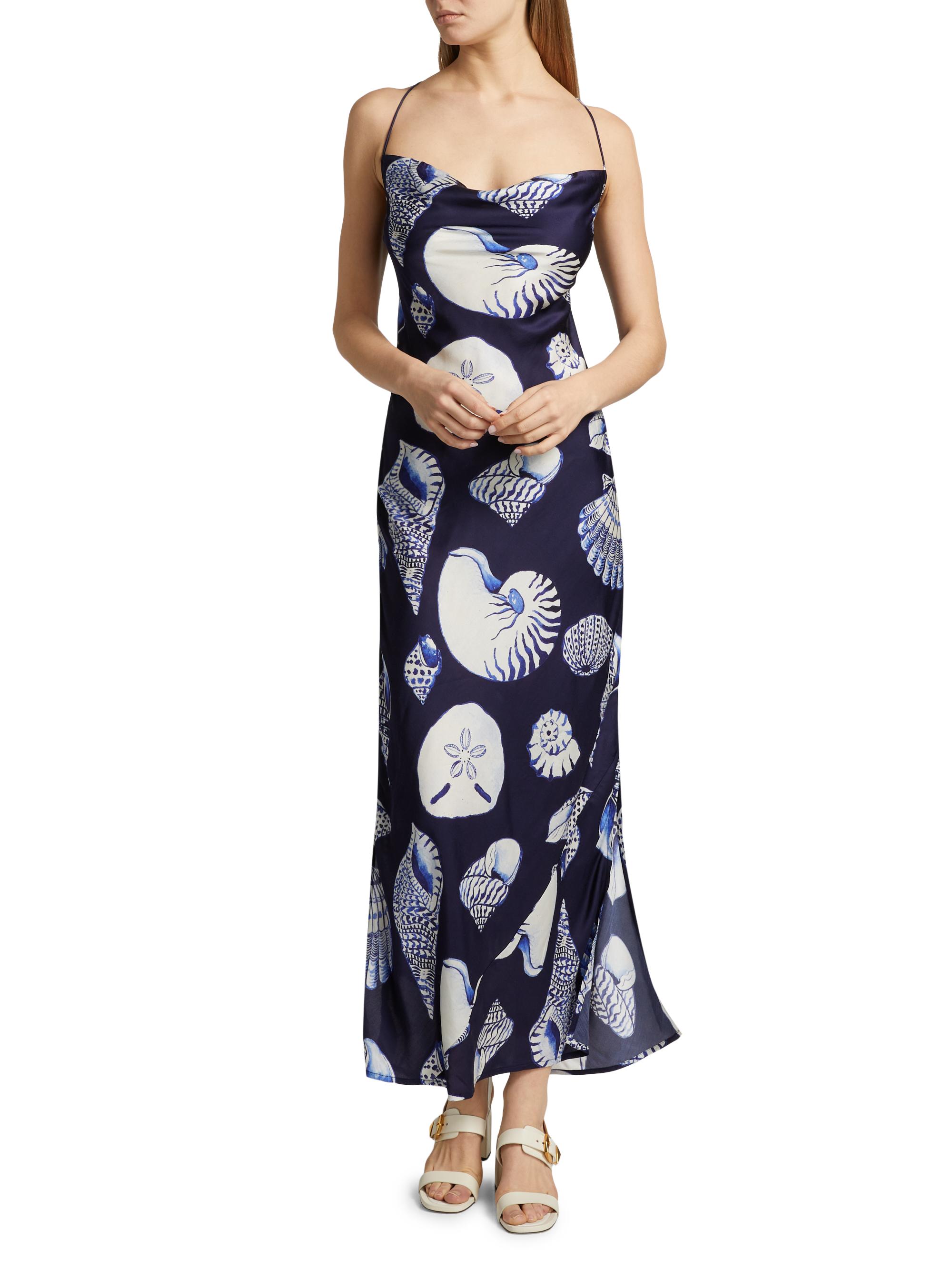 Shop Carolina K Seashell Satin Maxi Slipdress | Saks Fifth Avenue