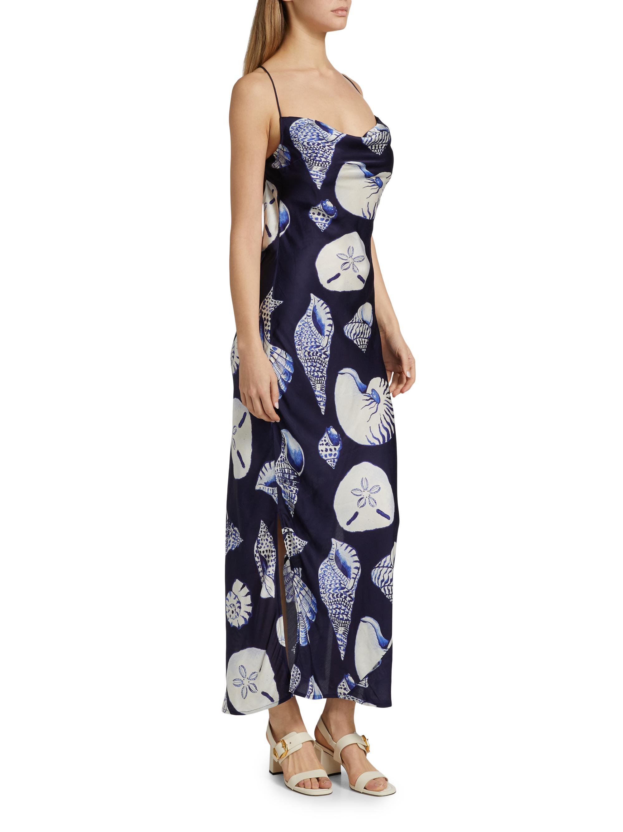 Shop Carolina K Seashell Satin Maxi Slipdress | Saks Fifth Avenue