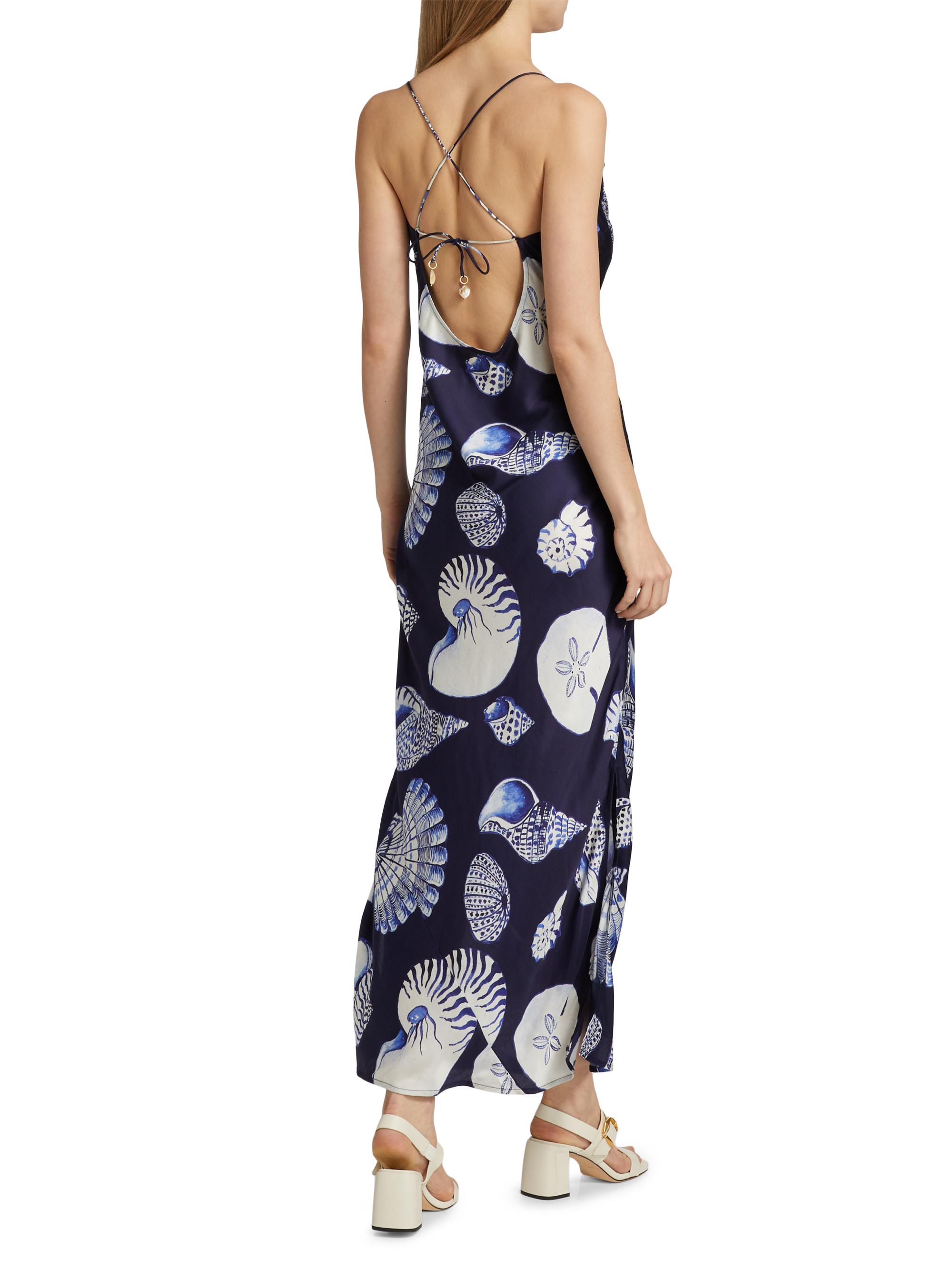 Shop Carolina K Seashell Satin Maxi Slipdress | Saks Fifth Avenue