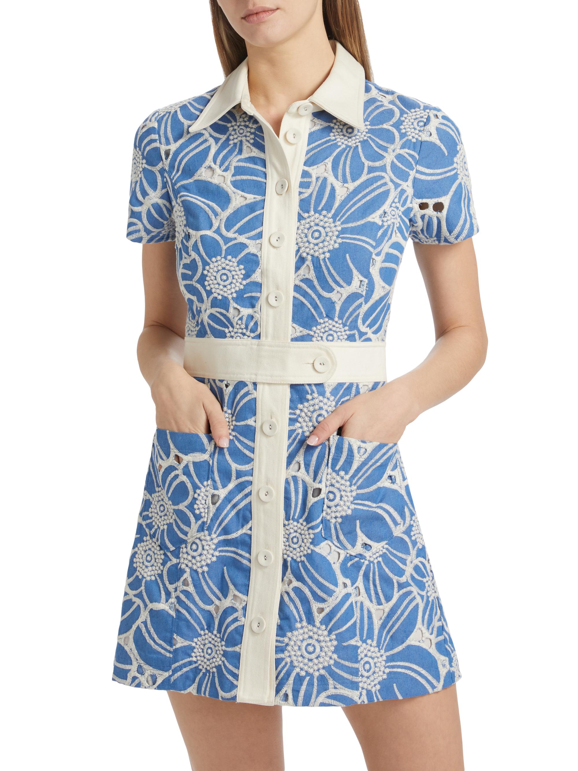 Ramy Brook Shannon Embroidered Mini-Shirtdress | Saks Fifth Avenue