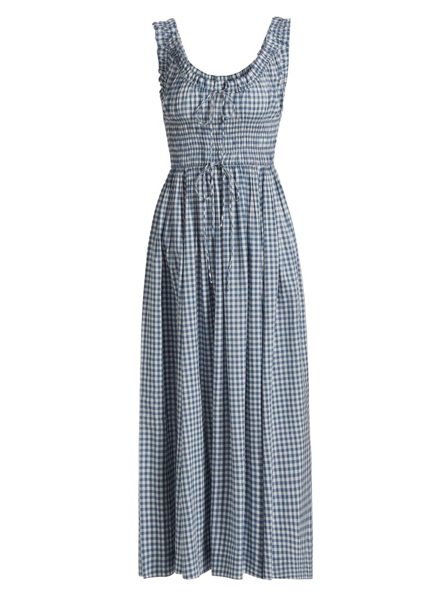 DÔEN Emmaretta Gingham Midi-Dress | Saks Fifth Avenue