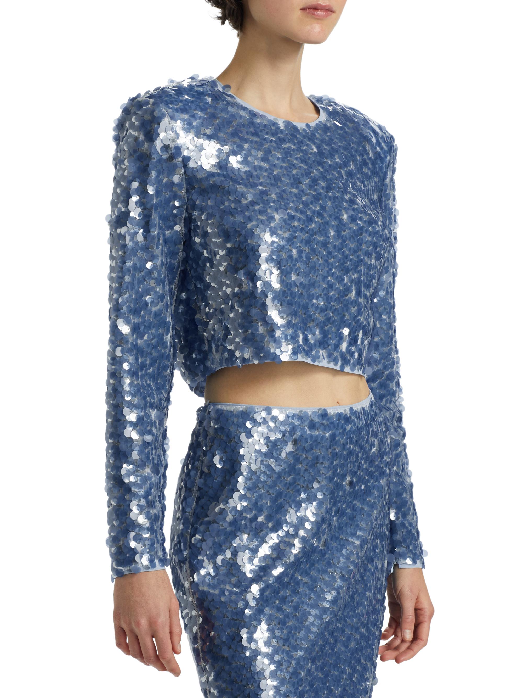 Toccin Anaya Sequined Long-Sleeve Top | Saks Fifth Avenue