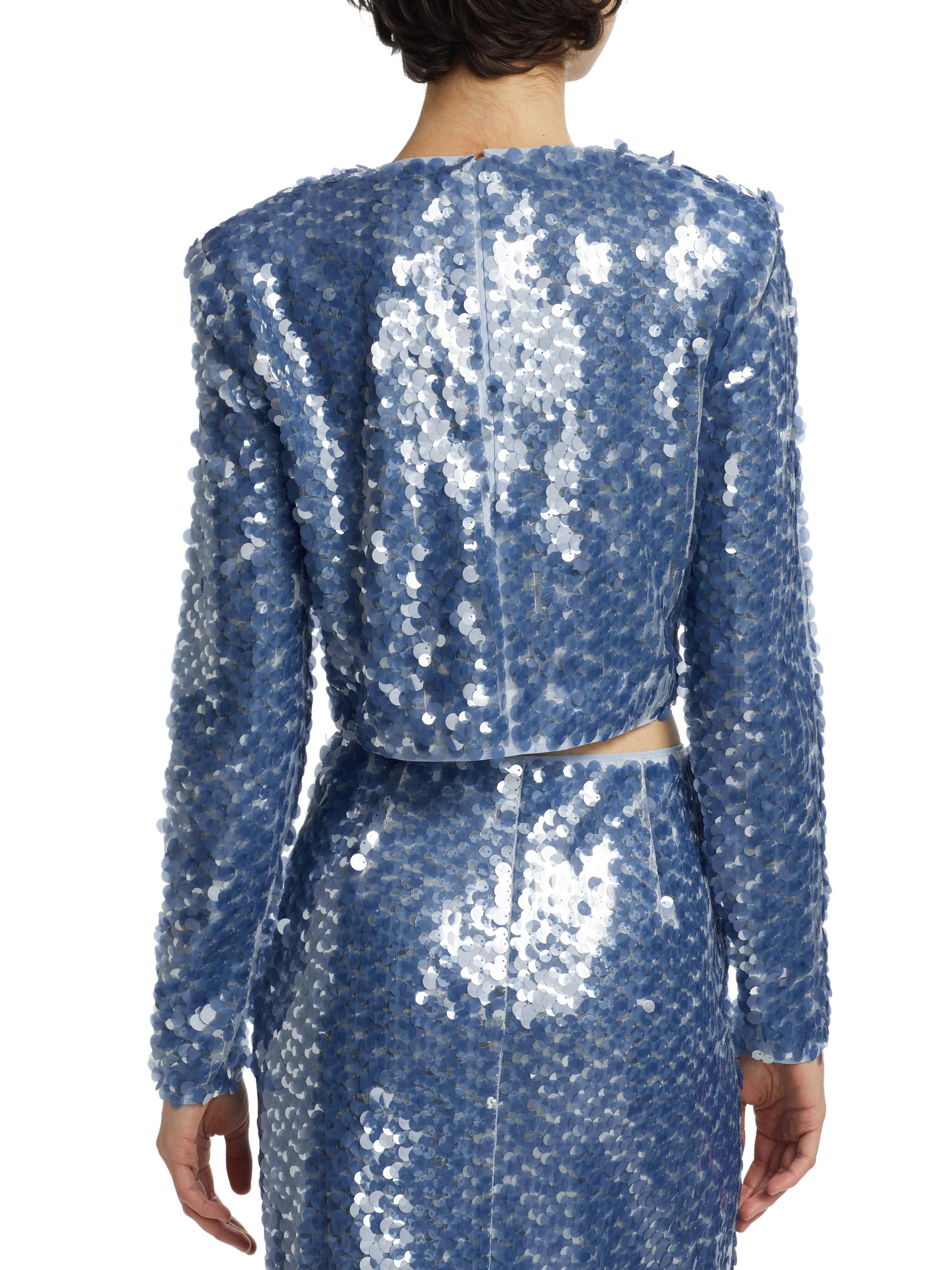 Toccin Anaya Sequined Long-Sleeve Top | Saks Fifth Avenue
