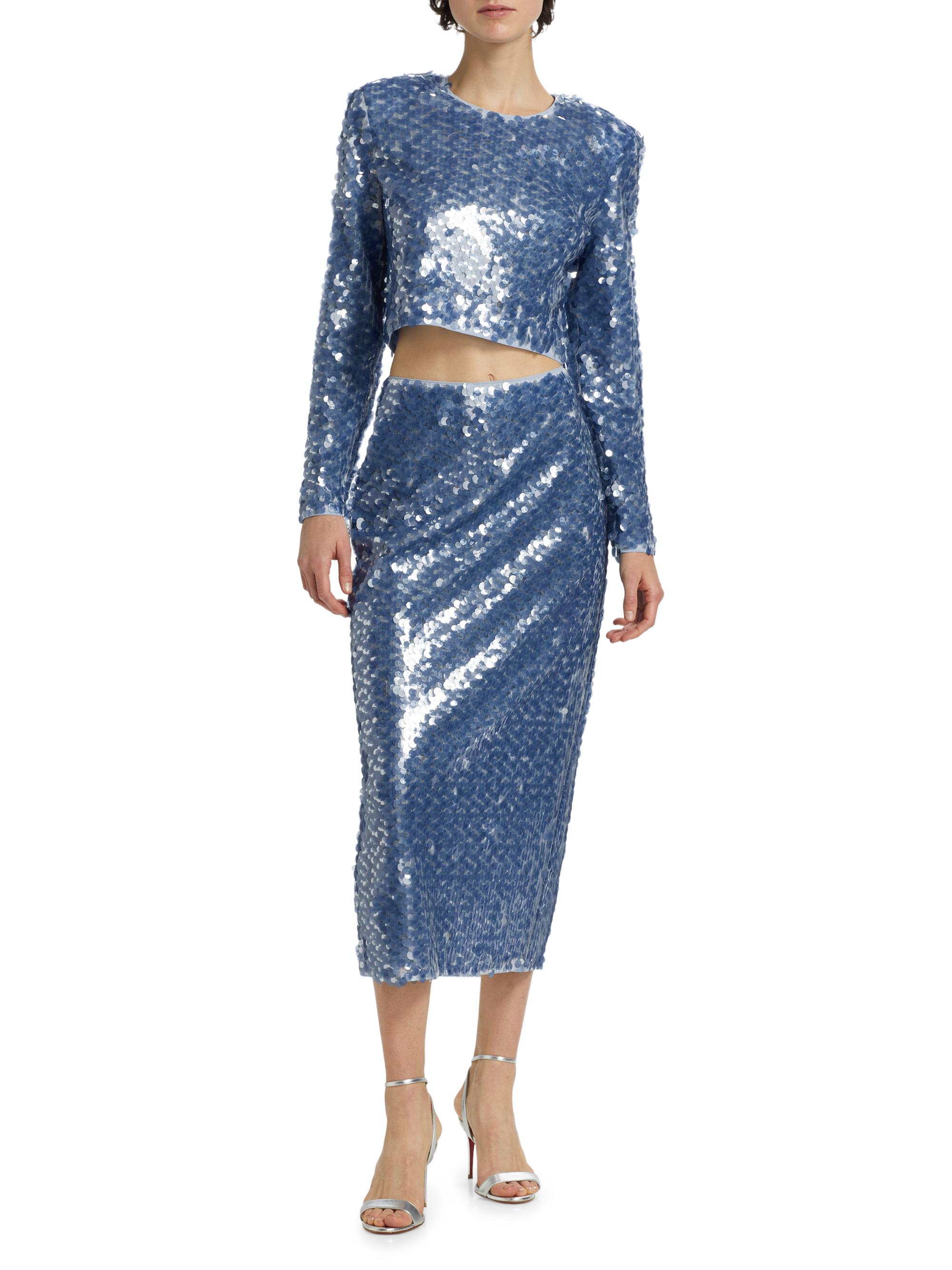 Toccin Anaya Sequined Long-Sleeve Top | Saks Fifth Avenue