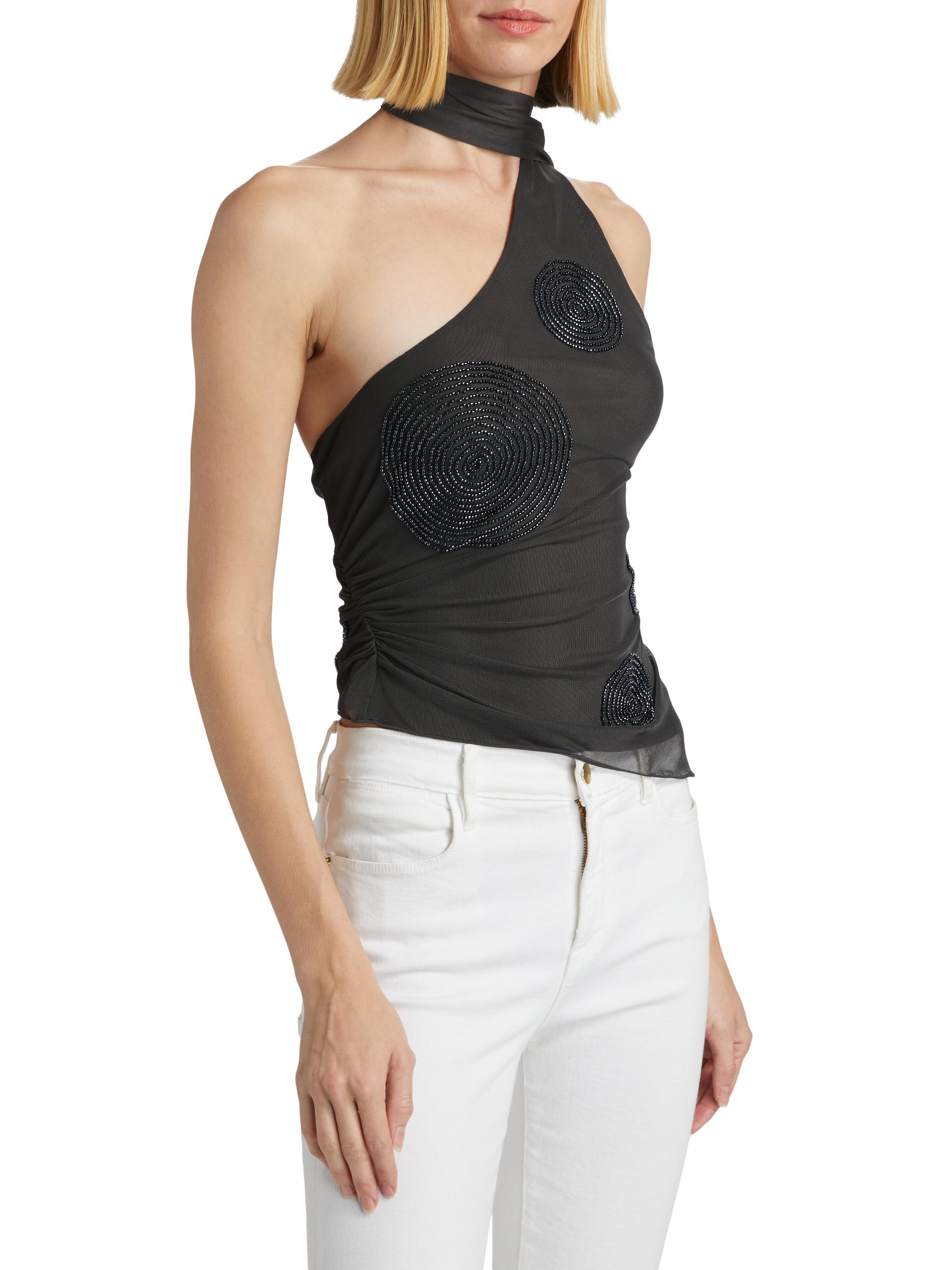 Significant Other Chelsea Sheer Mesh Beaded Top | Saks Fifth Avenue