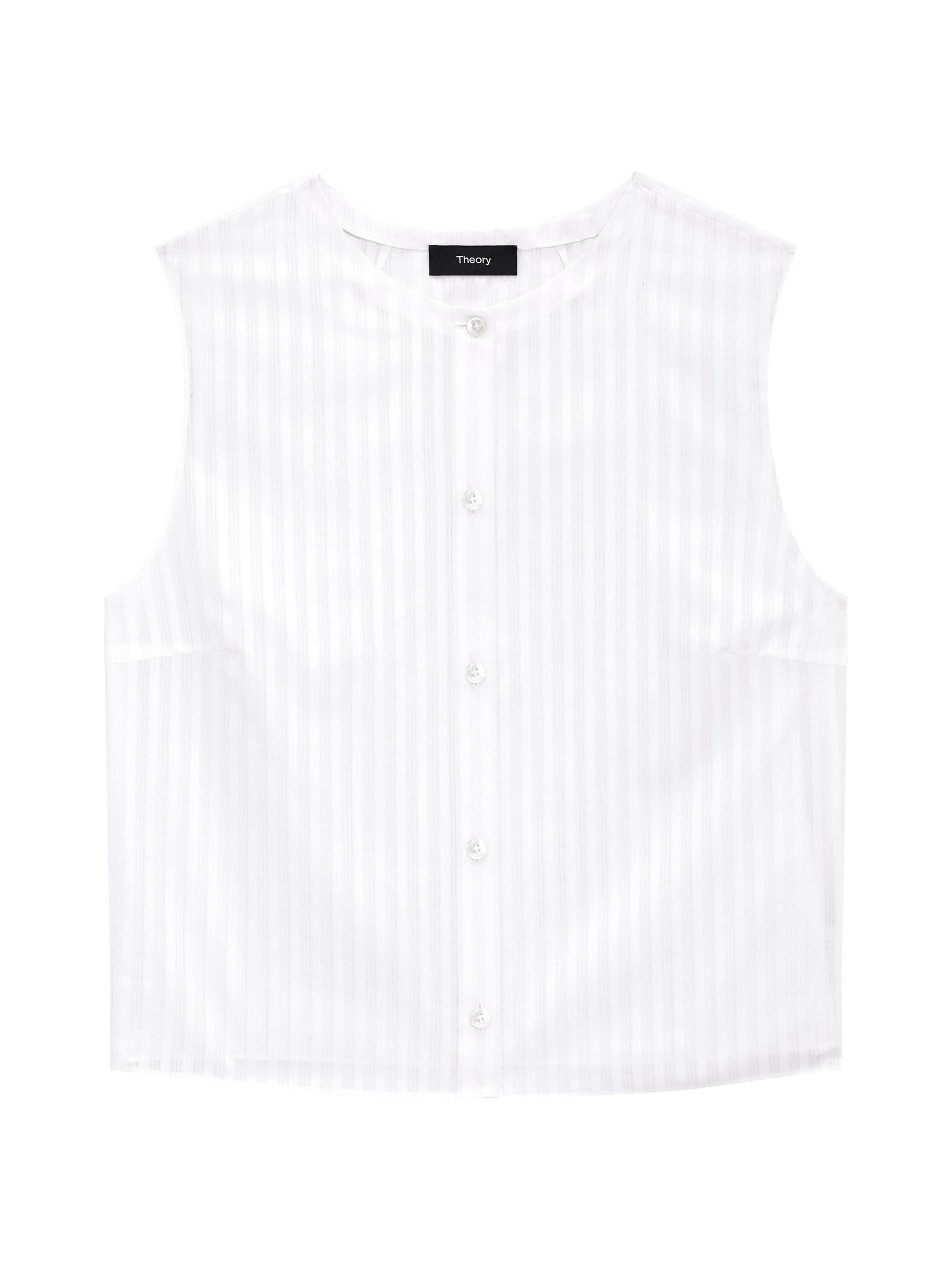 Theory Striped Crop Sleeveless Shell | Saks Fifth Avenue
