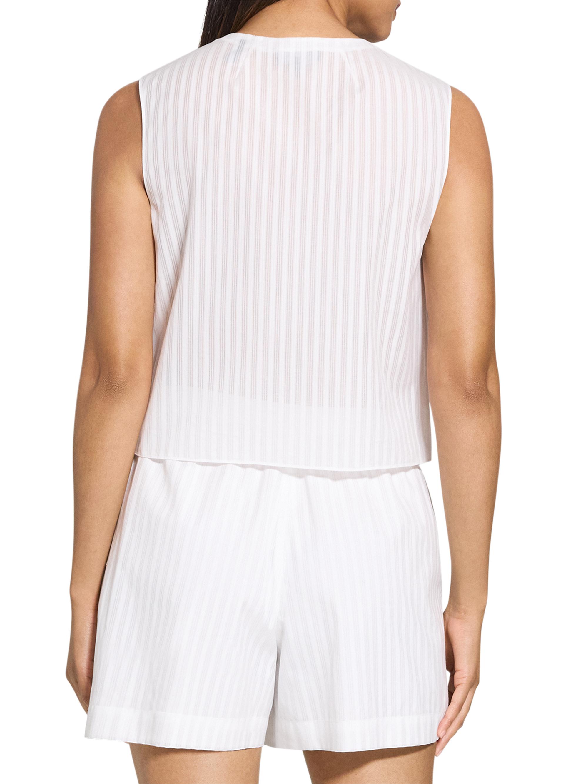 Theory Striped Crop Sleeveless Shell | Saks Fifth Avenue