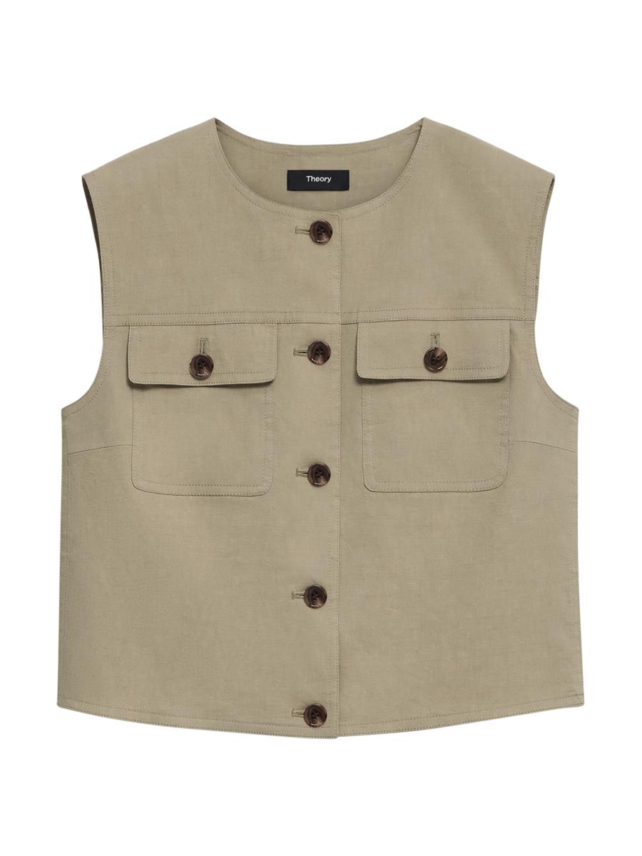 Theory Crunch Trucker Vest | Saks Fifth Avenue