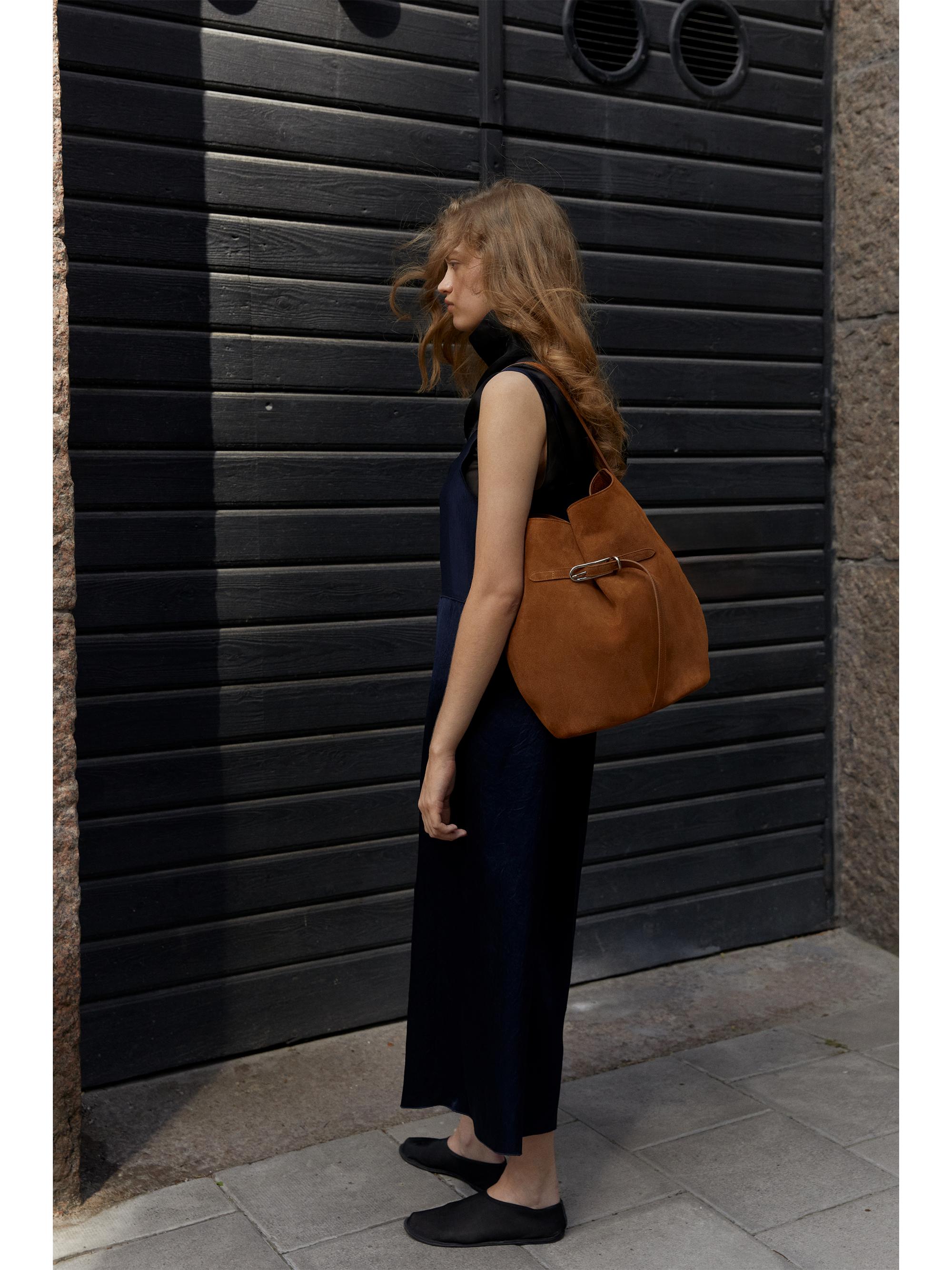 Liffner Belted Suede Bucket Bag | Saks Fifth Avenue