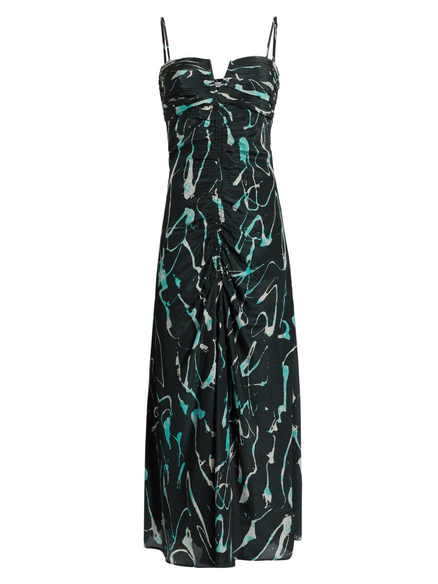 Maria Cher Castelli Toribia Ruched Abstract Maxi Dress | Saks Fifth Avenue