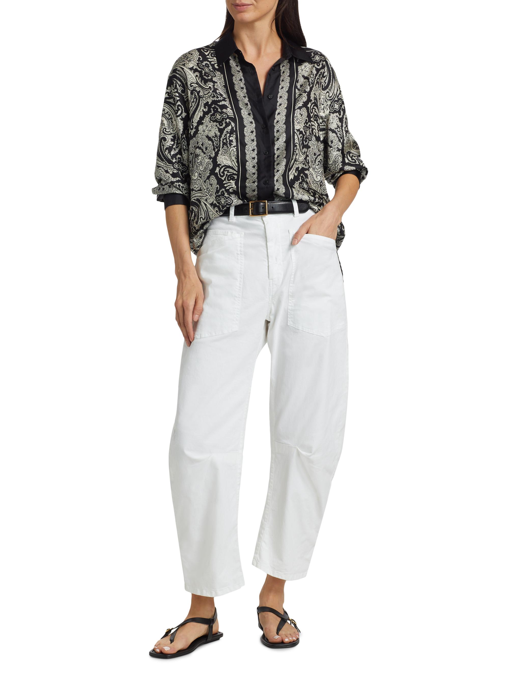 Nili Lotan Alfie Paisley Silk Button-Front Top | Saks Fifth Avenue