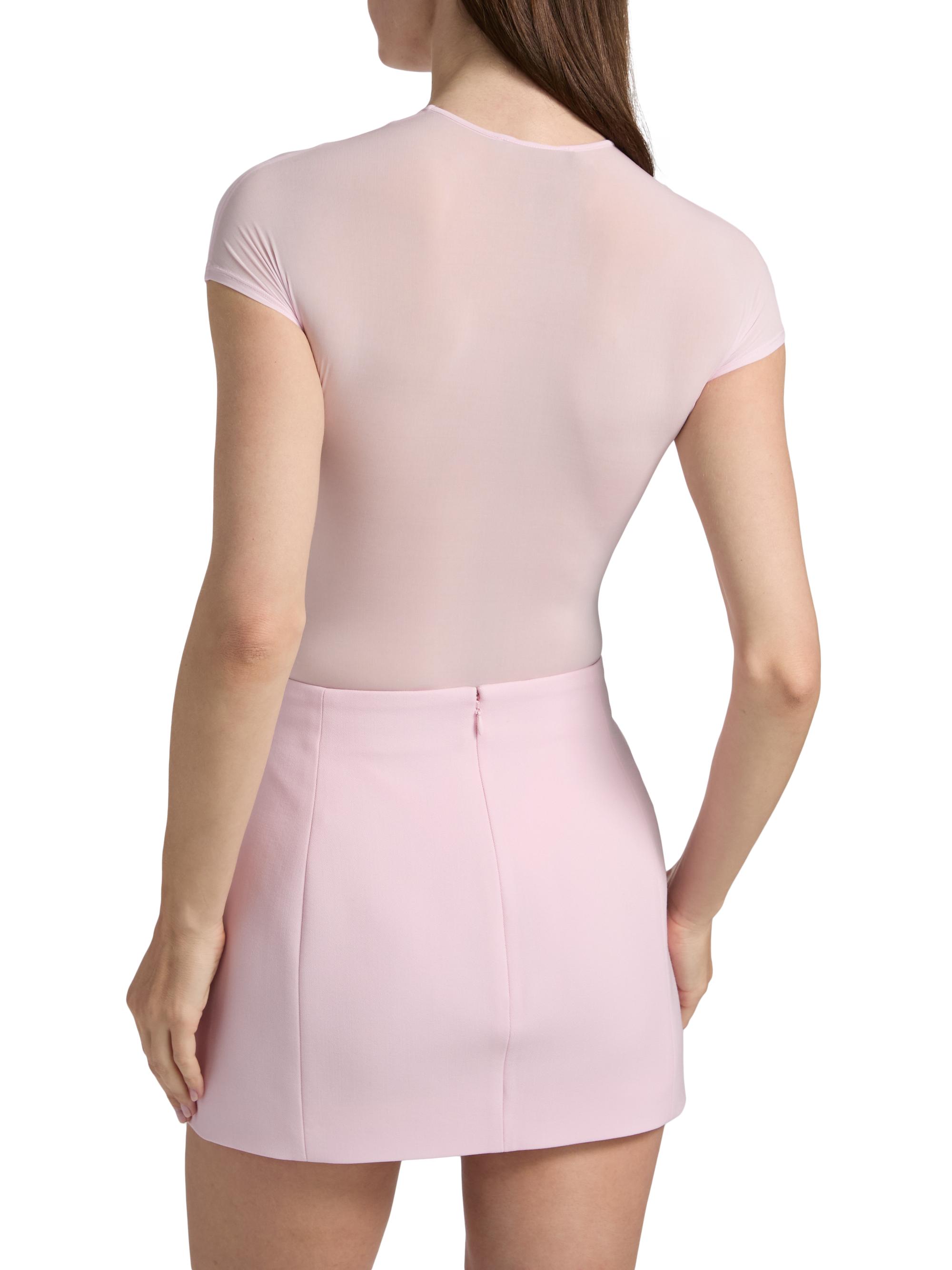 WARDROBE.NYC Sheer Cap-Sleeve Bodysuit | Saks Fifth Avenue