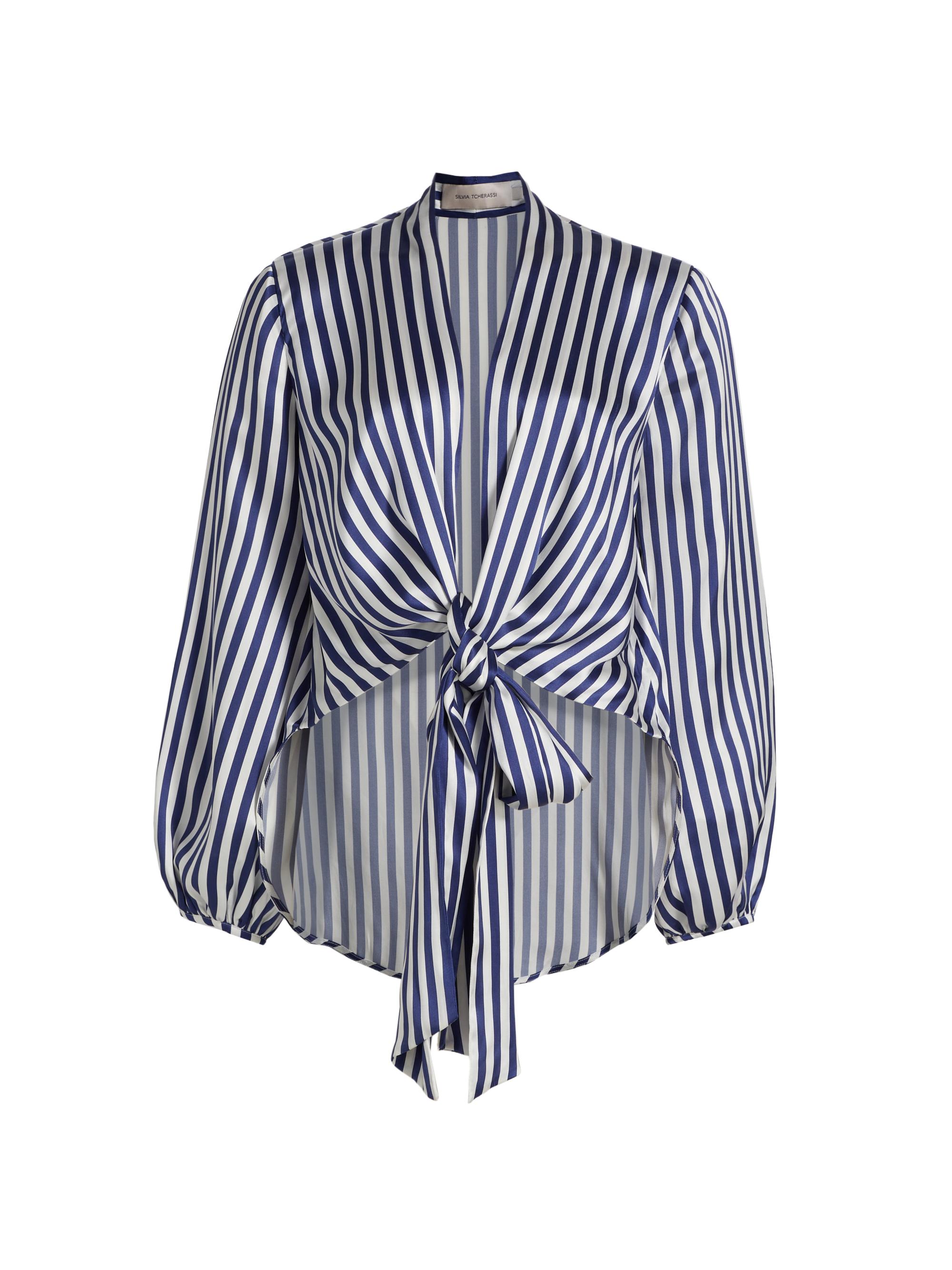 Silvia Tcherassi Honey Stripe Tie Blouse | Saks Fifth Avenue