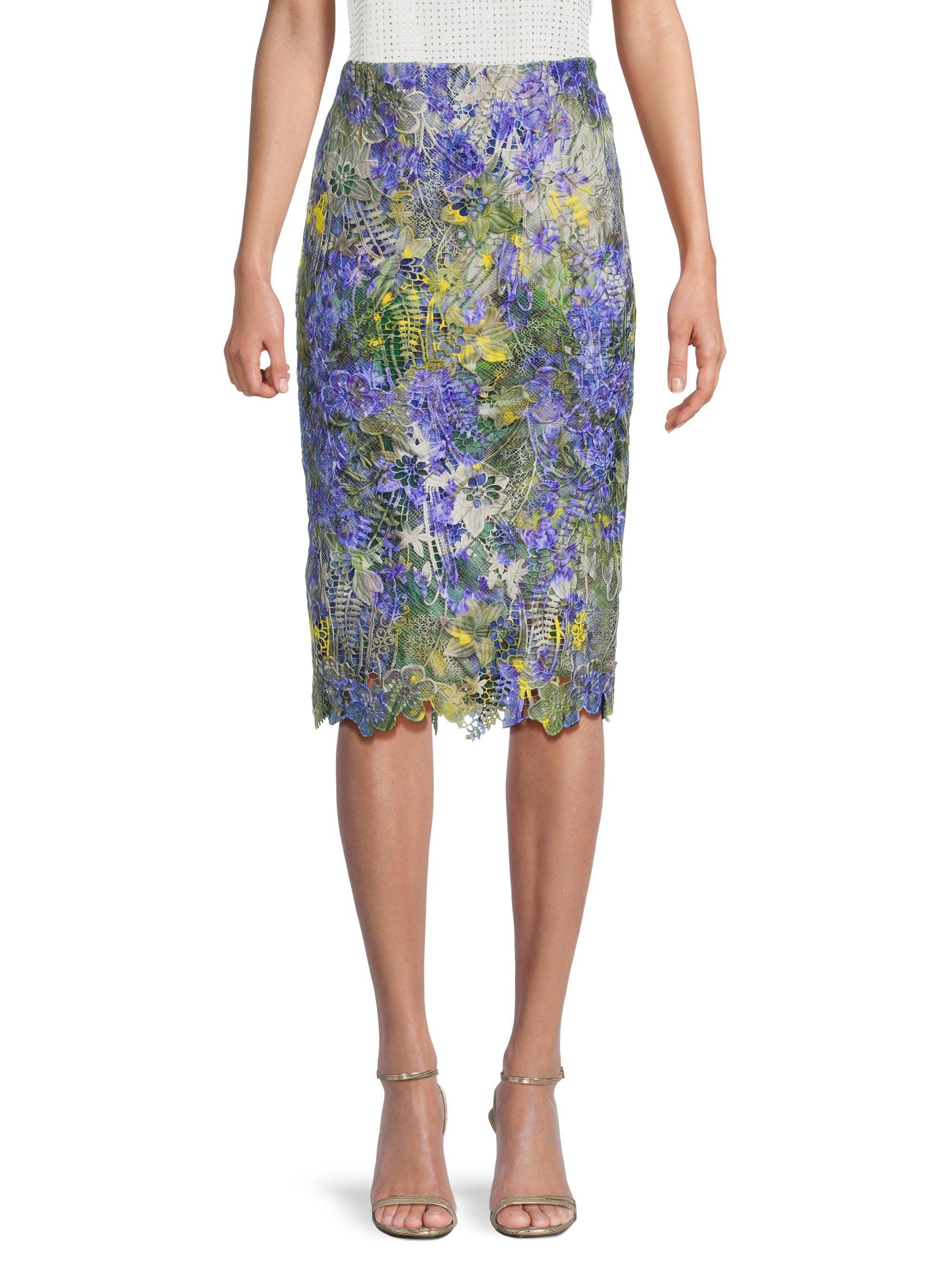 Ungaro Remy Floral Lace Pencil Knee-Length Skirt | Saks Fifth Avenue