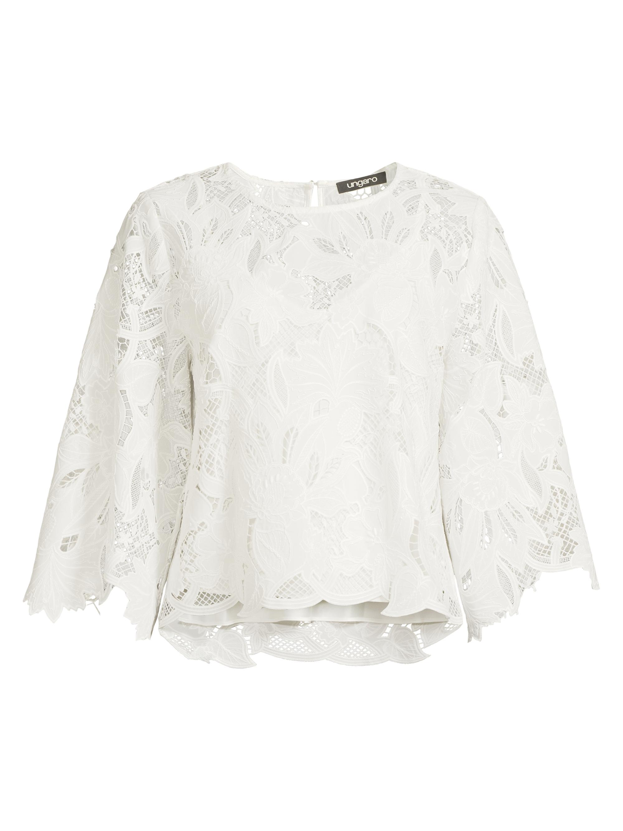 Ungaro Vienna Lace Three-Quarter Sleeve Blouse | Saks Fifth Avenue
