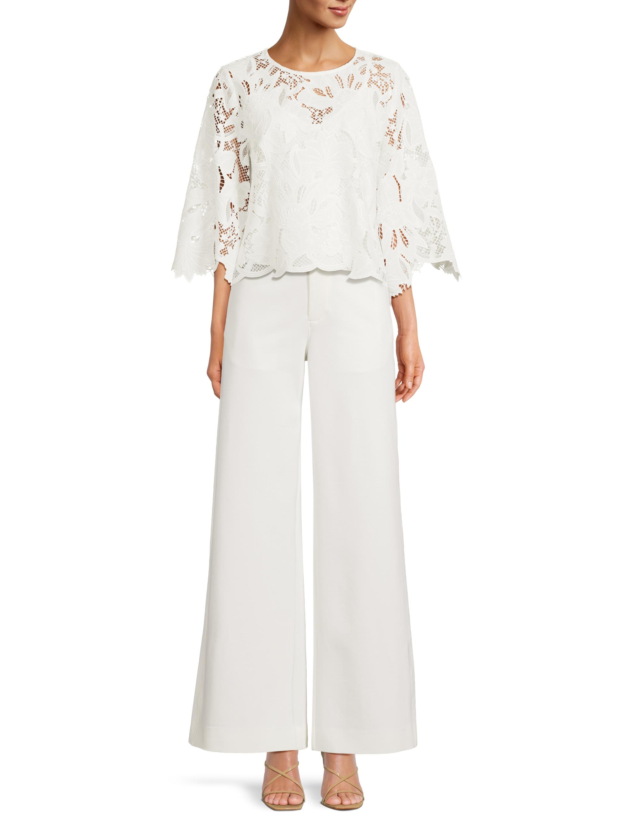 Ungaro Vienna Lace Three-Quarter Sleeve Blouse | Saks Fifth Avenue