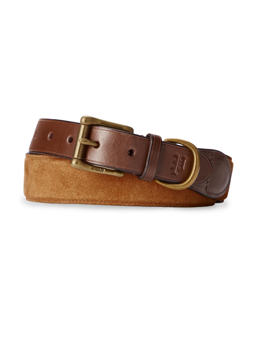 Shop Polo Ralph Lauren Tab-Front Suede & Leather Belt | Saks Fifth Avenue