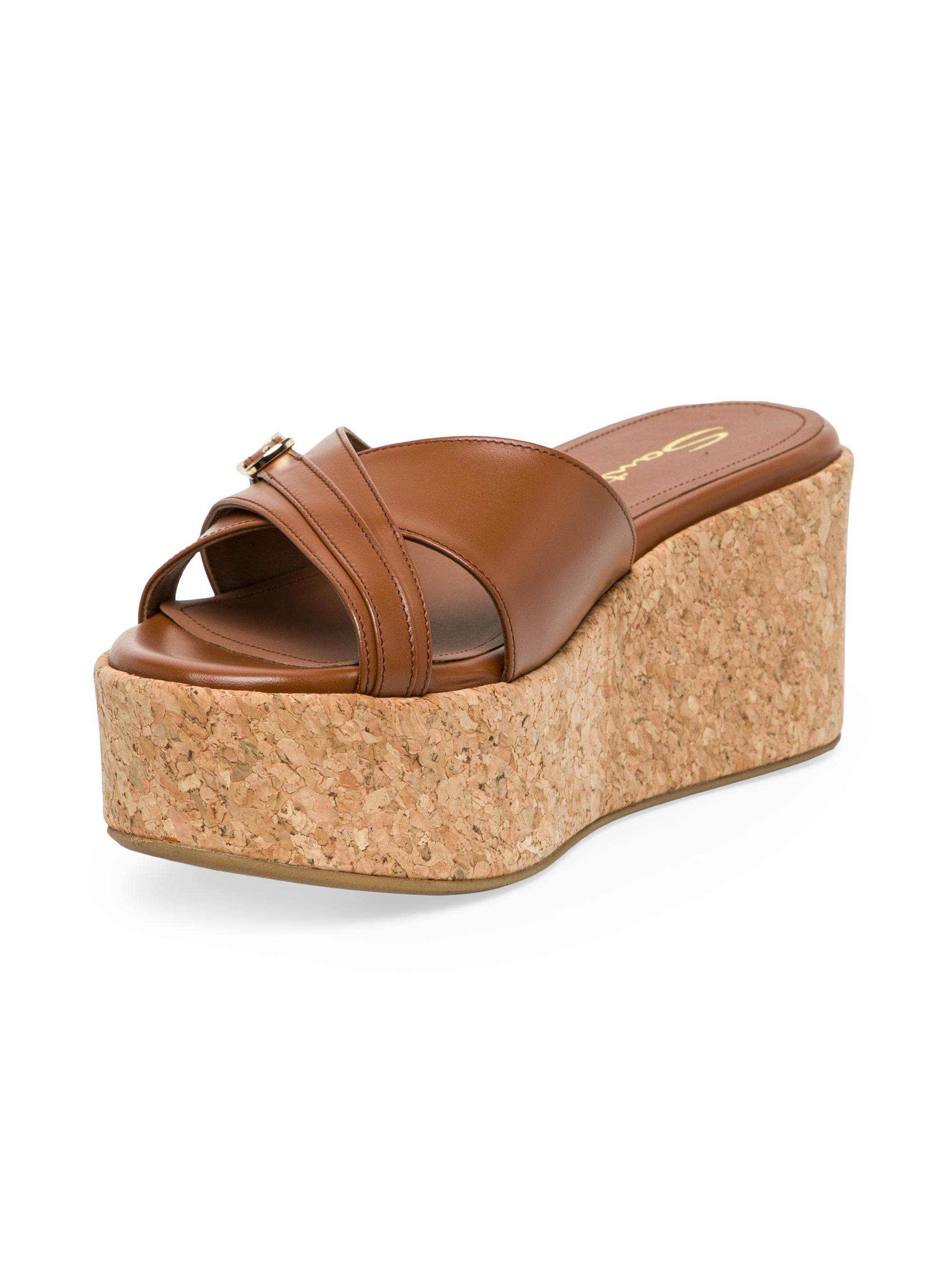 Santoni Leather Platform Sandals | Saks Fifth Avenue