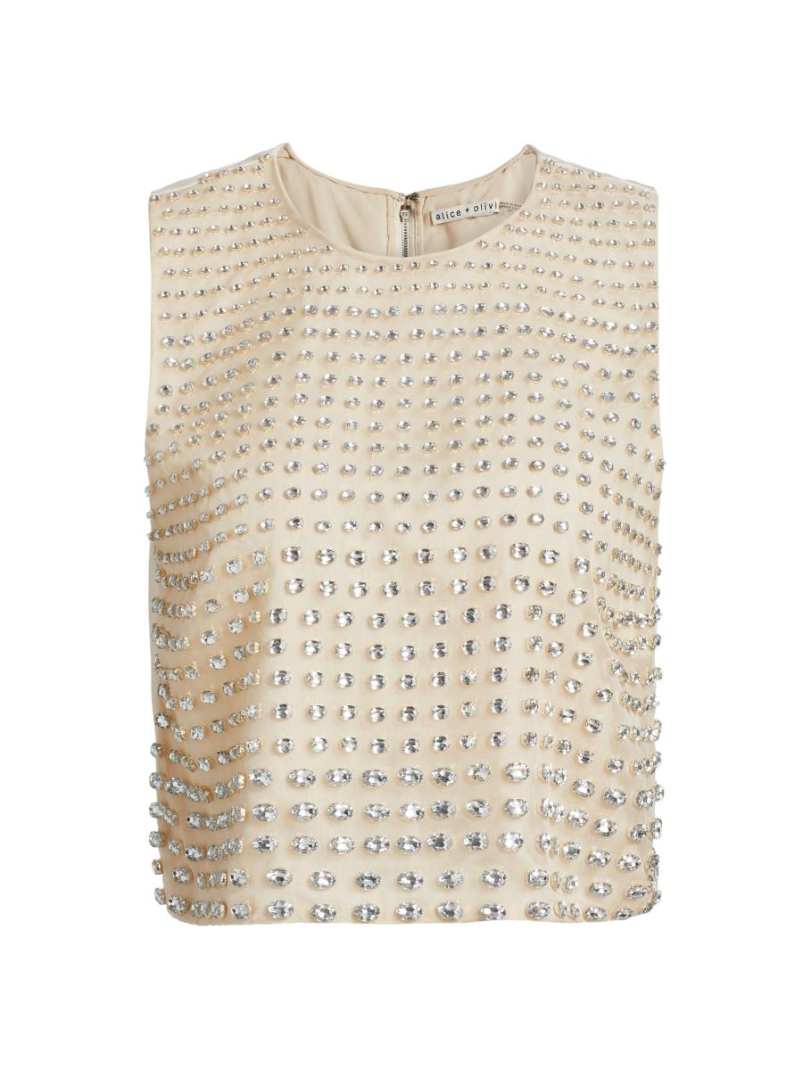 Alice + Olivia Amal Embellished Boxy Tank | Saks Fifth Avenue