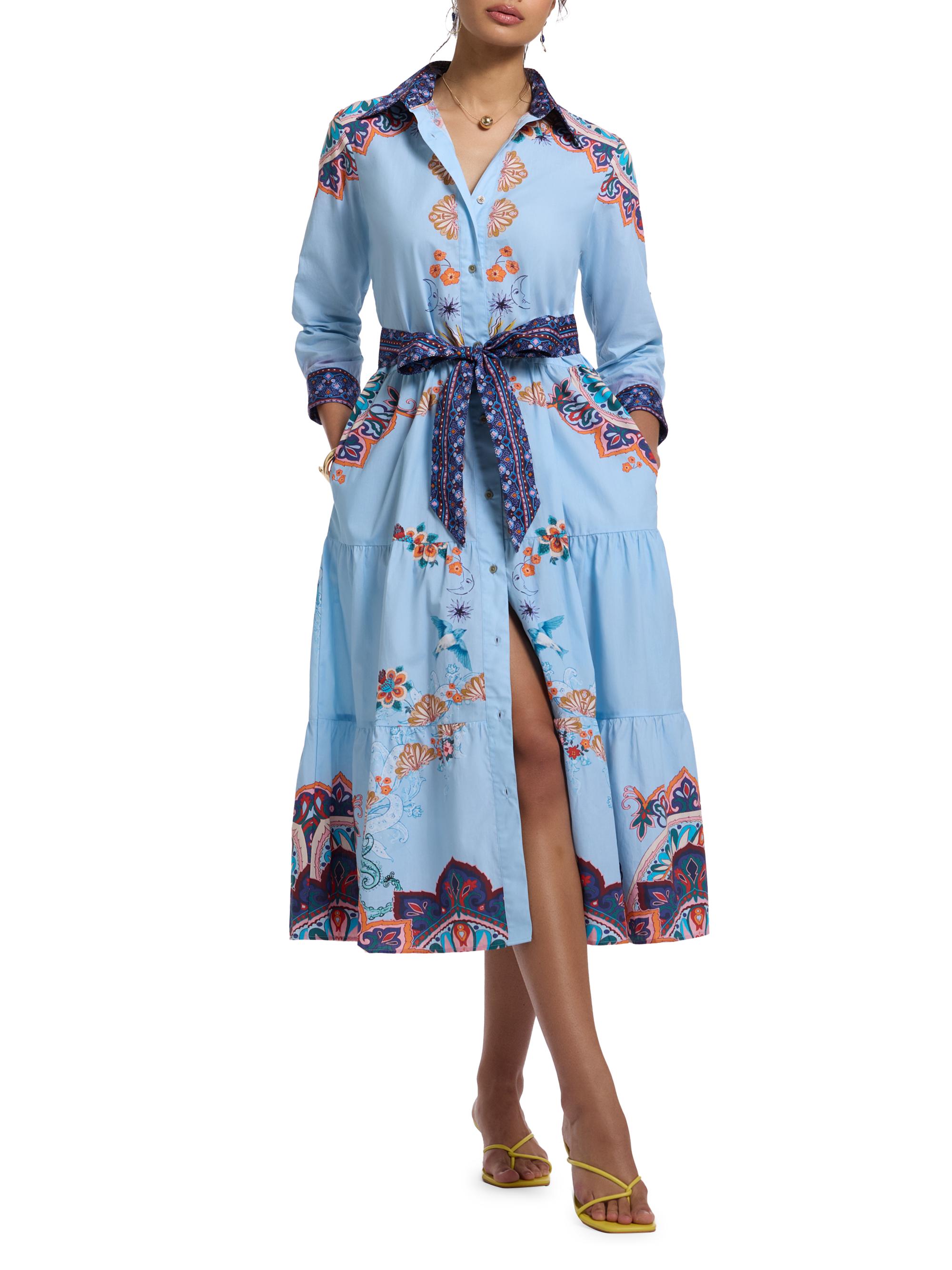 Robert Graham Pia Pia Paisley Tie-Waist Midi Shirtdress | Saks Fifth Avenue