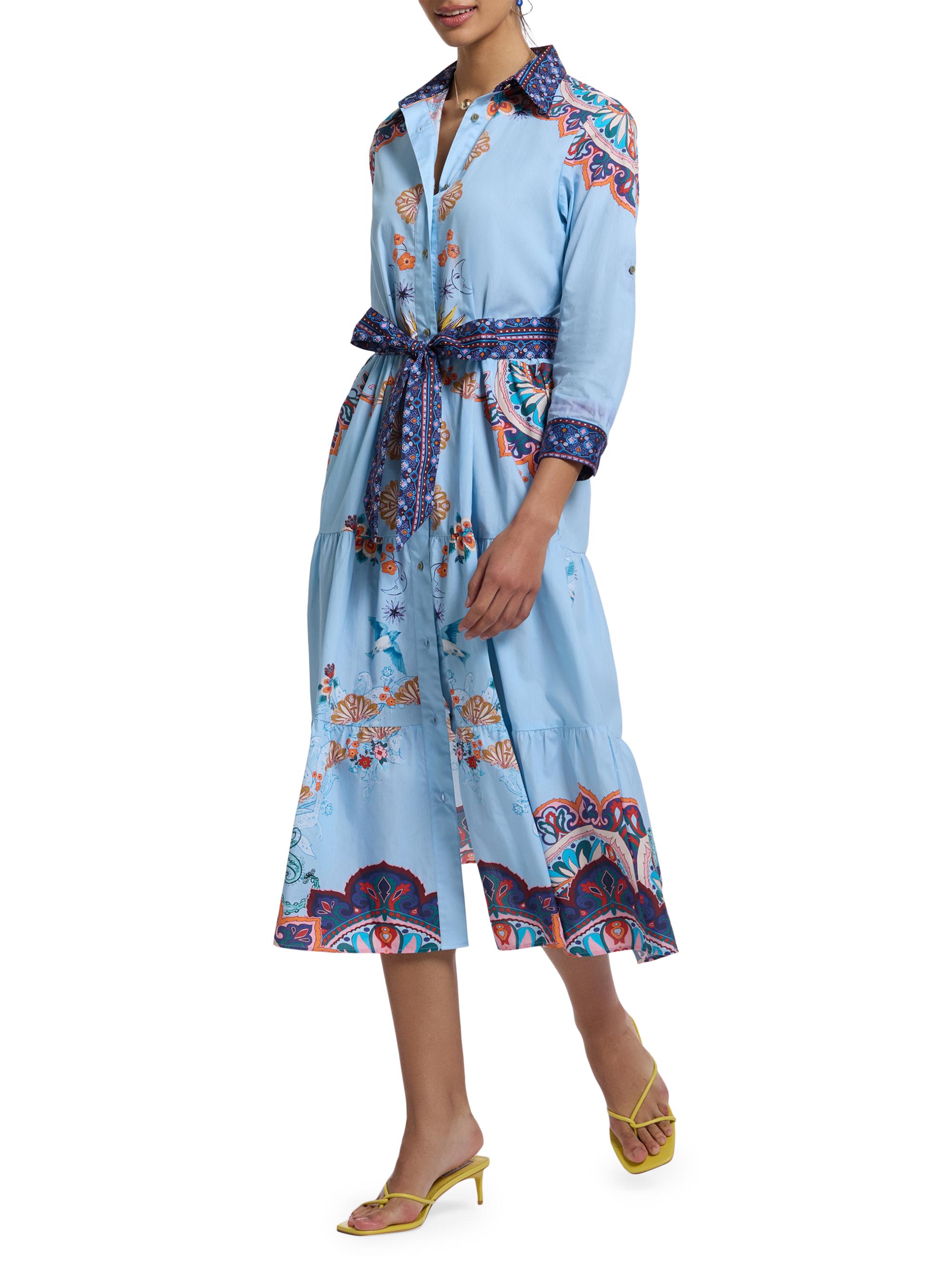 Robert Graham Pia Pia Paisley Tie-Waist Midi Shirtdress | Saks Fifth Avenue