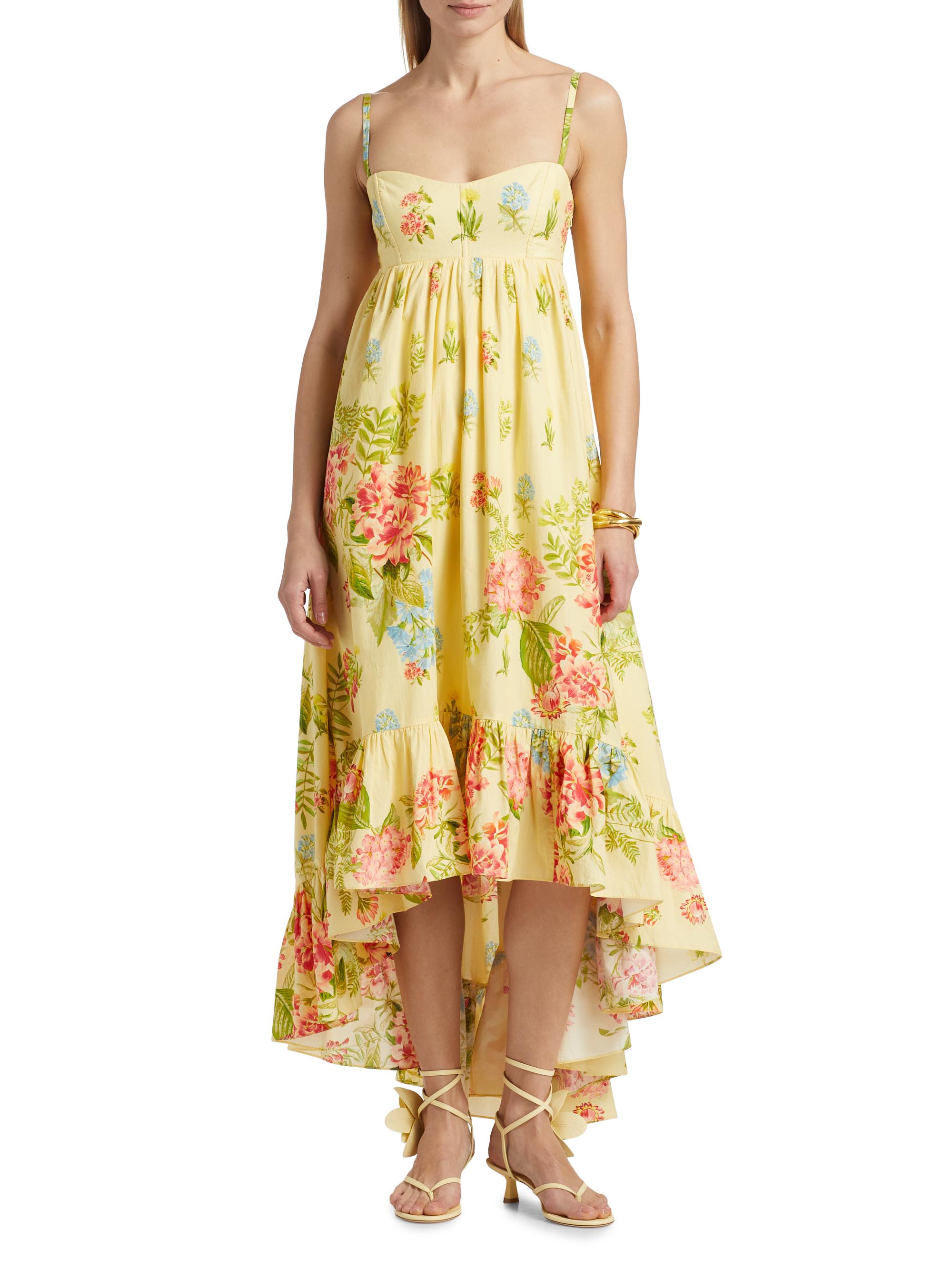 Hemant & Nandita Dhun Floral Cotton High-Low Maxi Dress | Saks Fifth Avenue