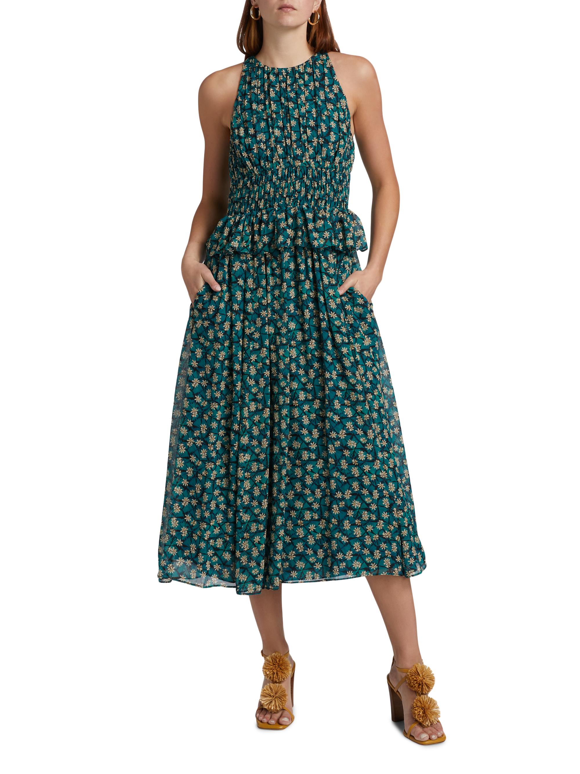Ulla Johnson Adeline Floral Silk midi-Dress | Saks Fifth Avenue