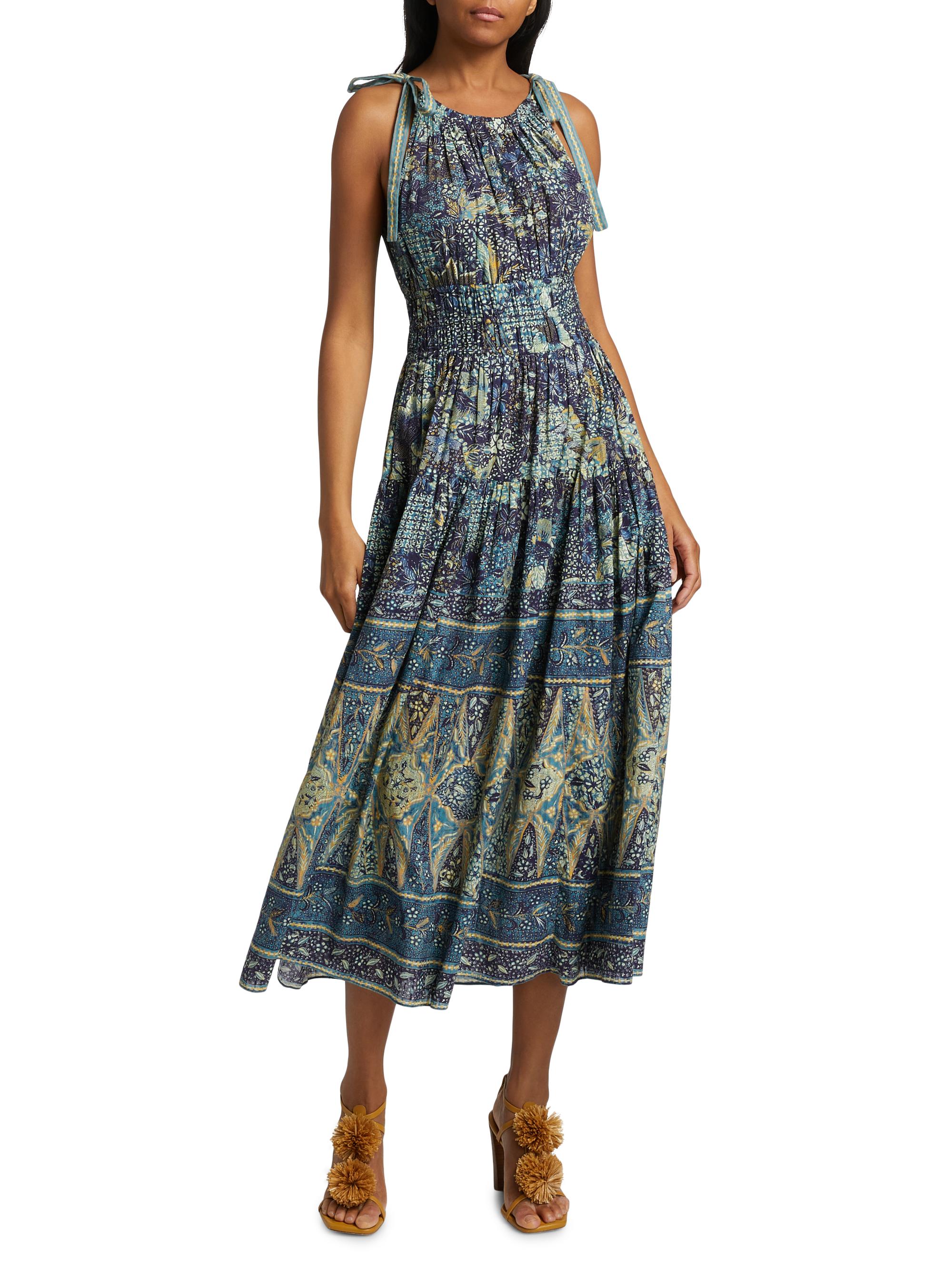 Ulla Johnson Essie Patchwork Batik Midi-Dress | Saks Fifth Avenue