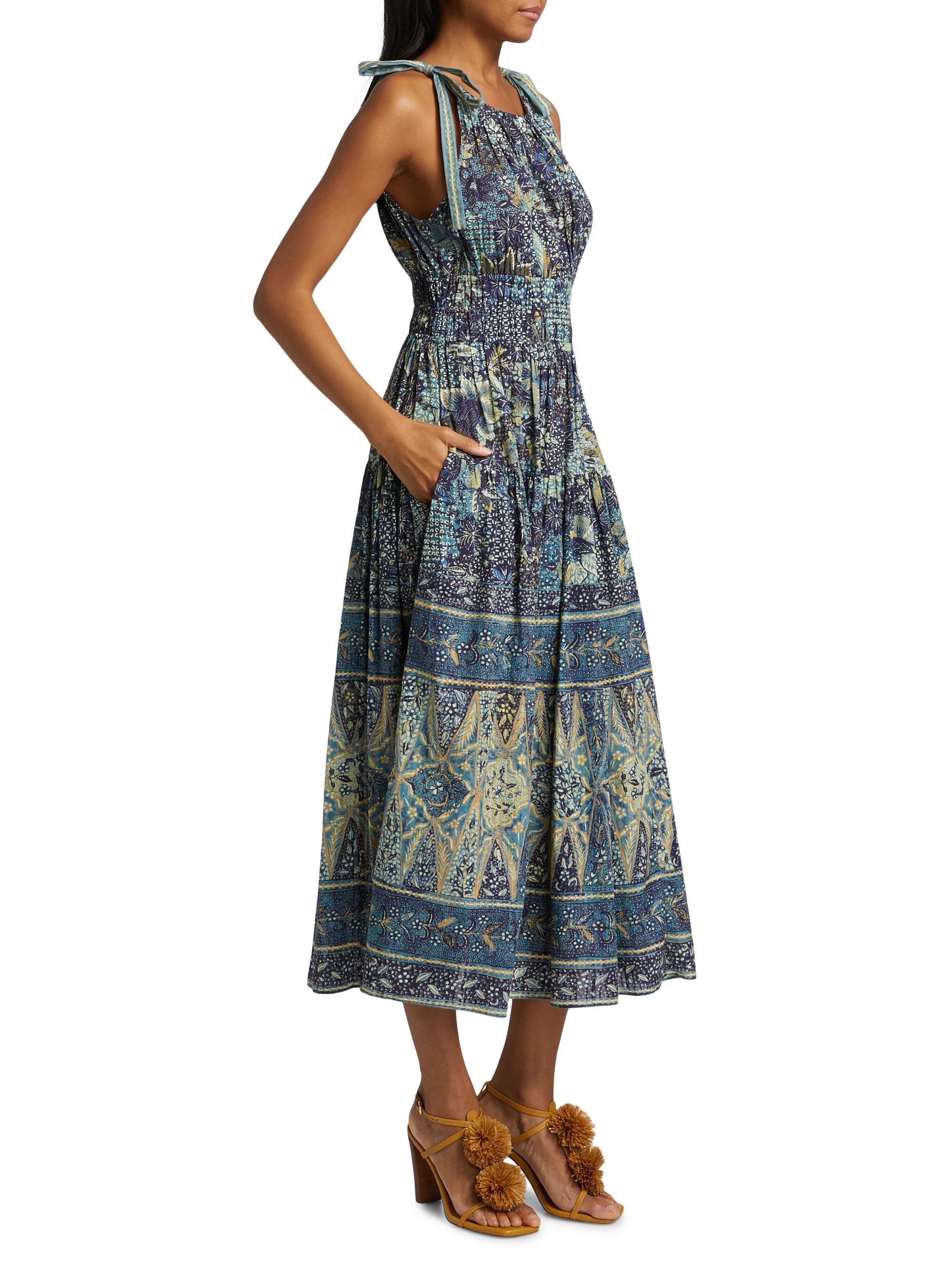 Ulla Johnson Essie Patchwork Batik Midi-Dress | Saks Fifth Avenue