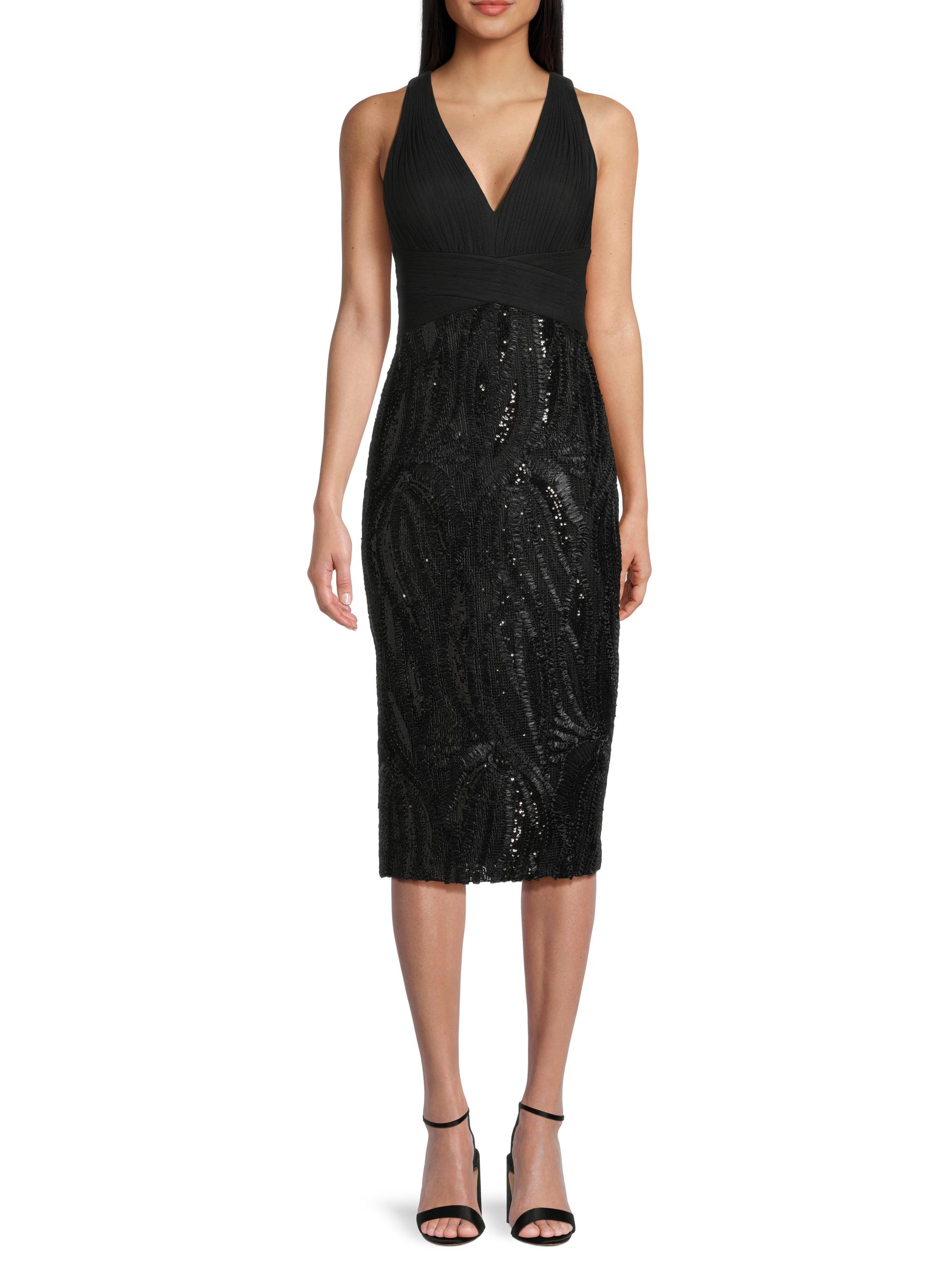 Aidan Mattox Embellished Mix Media Sheath Cocktail Dress | Saks Fifth ...