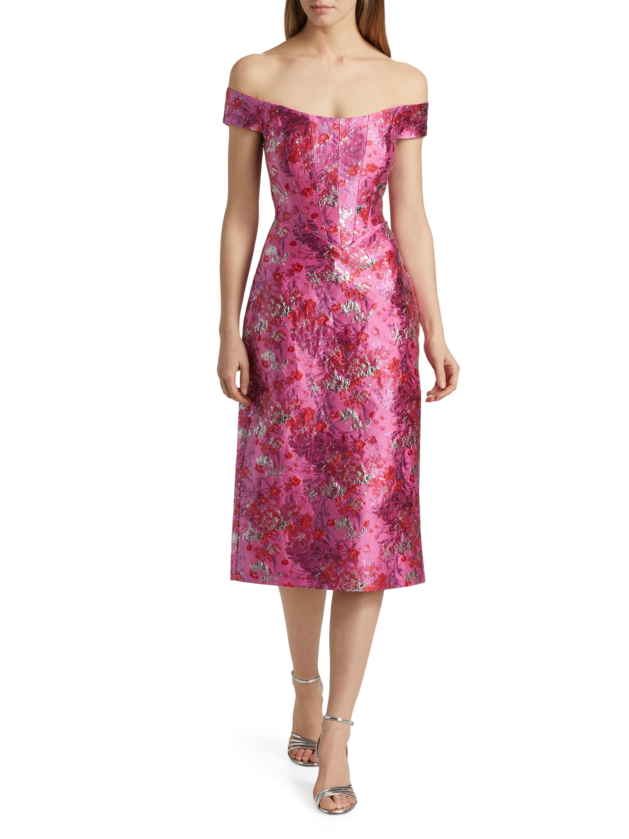 Theia Chantel Off-The-Shoulder Cocktail Dress | Saks Fifth Avenue