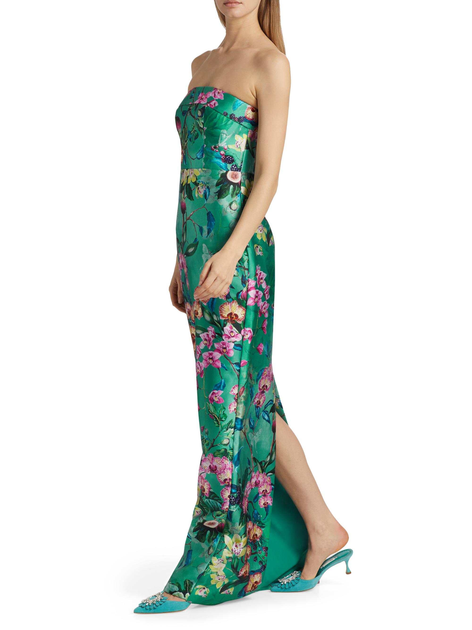 Theia Lulu Floral Mikado Column Gown | Saks Fifth Avenue