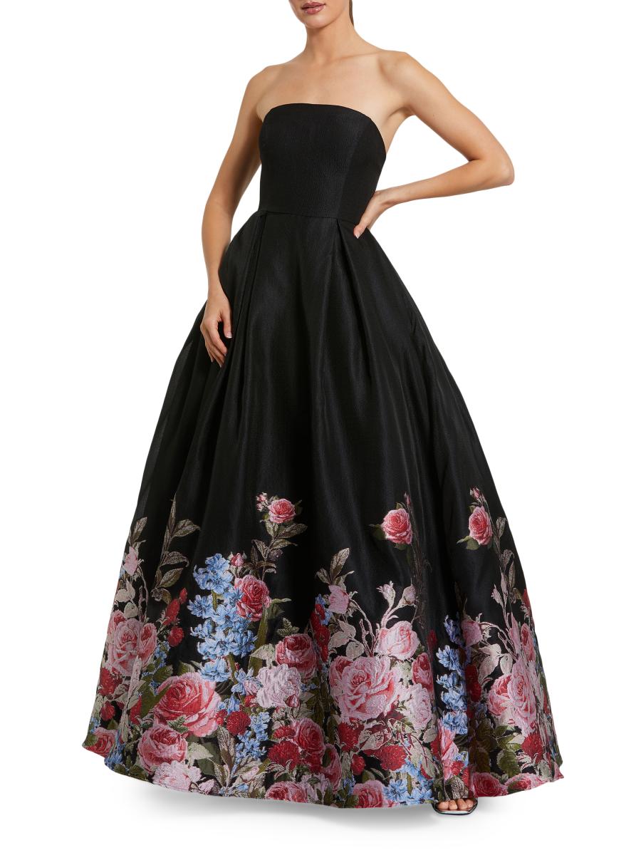 Mac Duggal Strapless Floral Brocade Ball Gown | Saks Fifth Avenue