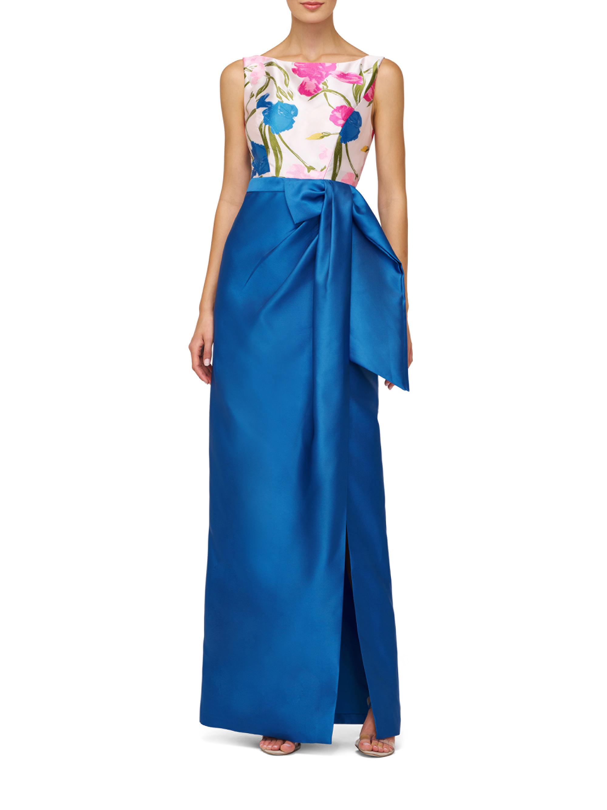 Kay Unger Tabitha Bateau Neck Jacquard Gown | Saks Fifth Avenue