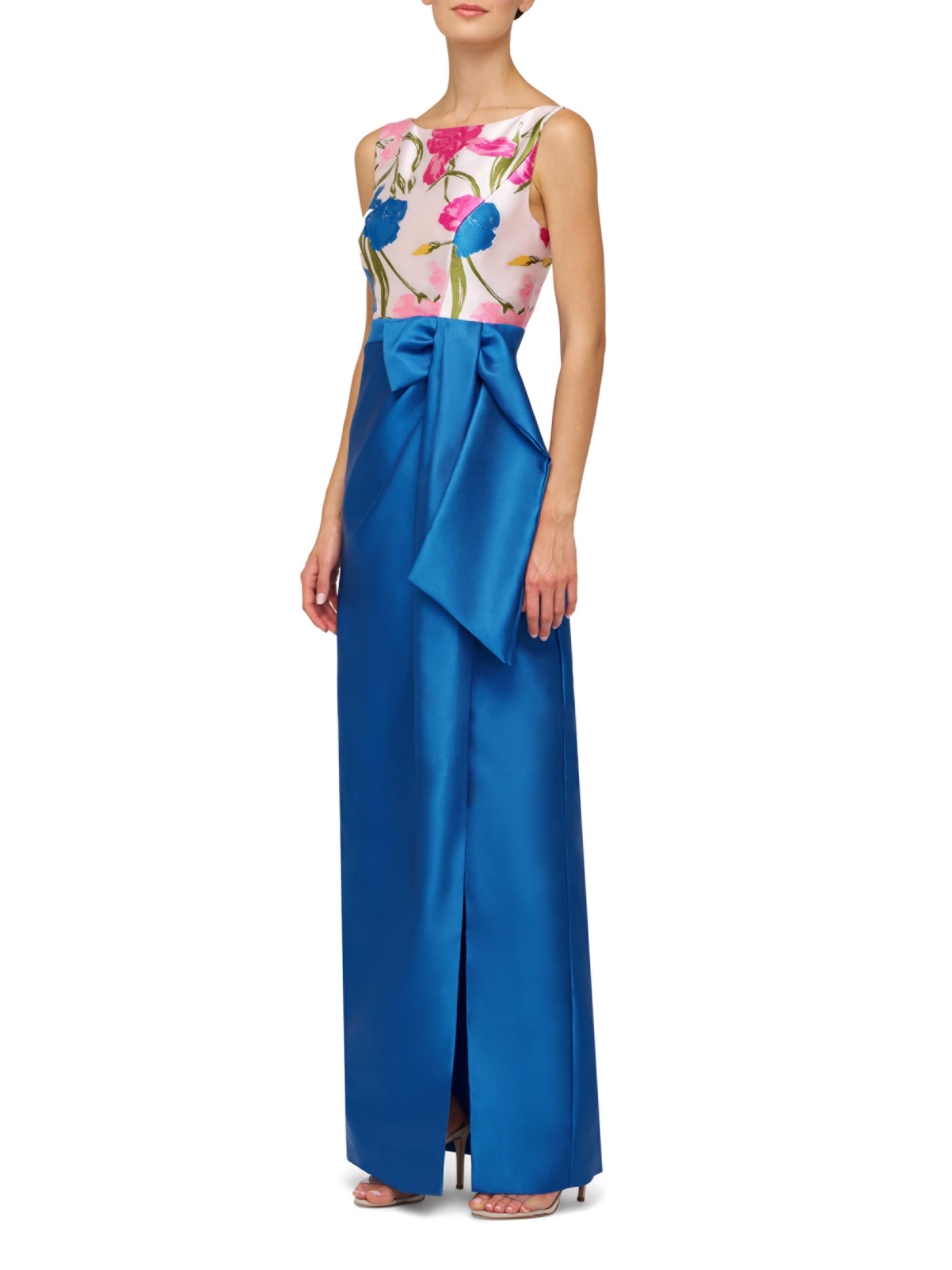Kay Unger Tabitha Bateau Neck Jacquard Gown | Saks Fifth Avenue