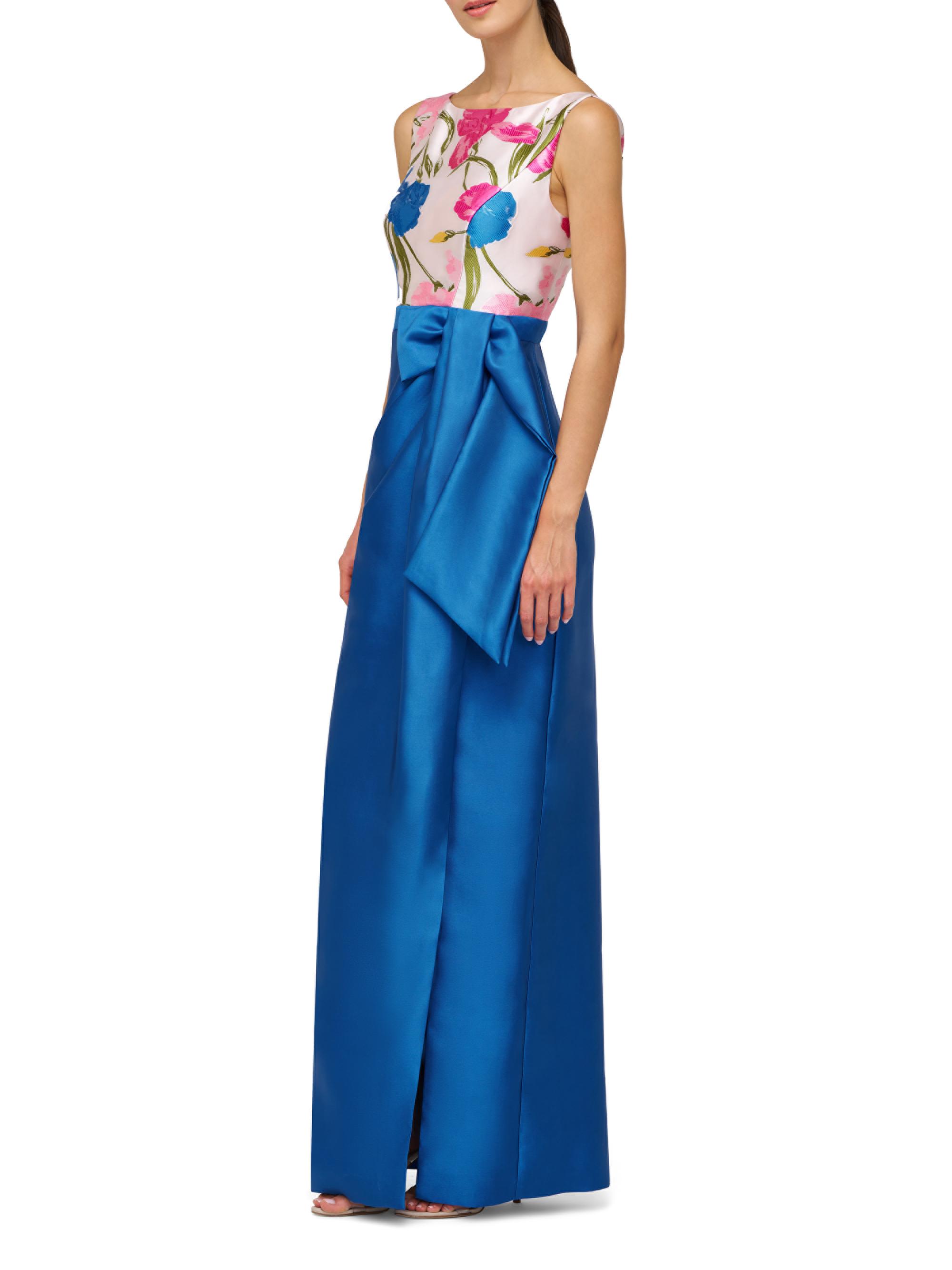 Kay Unger Tabitha Bateau Neck Jacquard Gown | Saks Fifth Avenue