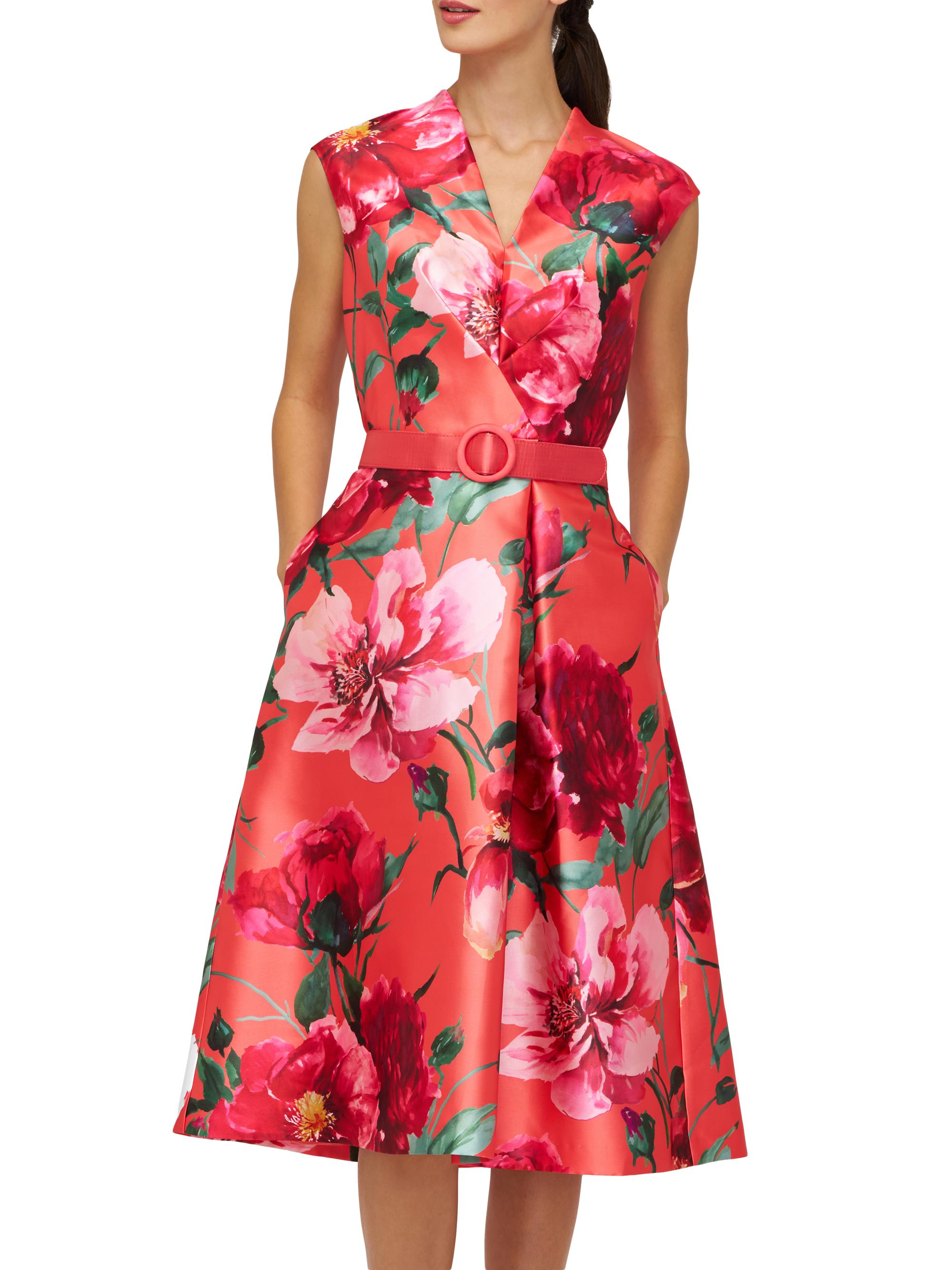 Kay Unger Rosemund Floral Mikado Midi-Dress | Saks Fifth Avenue