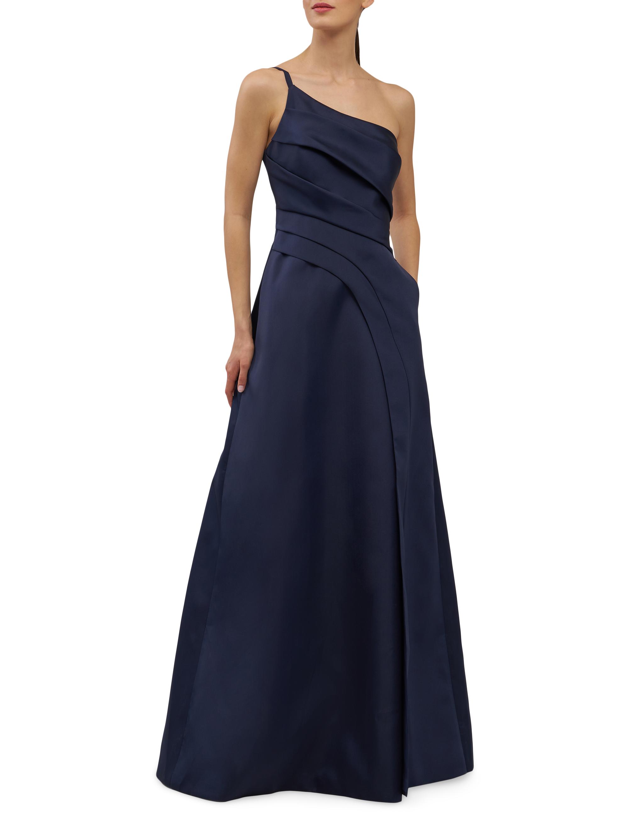 Kay Unger Jillian Sleeveless One-Shoulder Pleated Gown | Saks Fifth Avenue