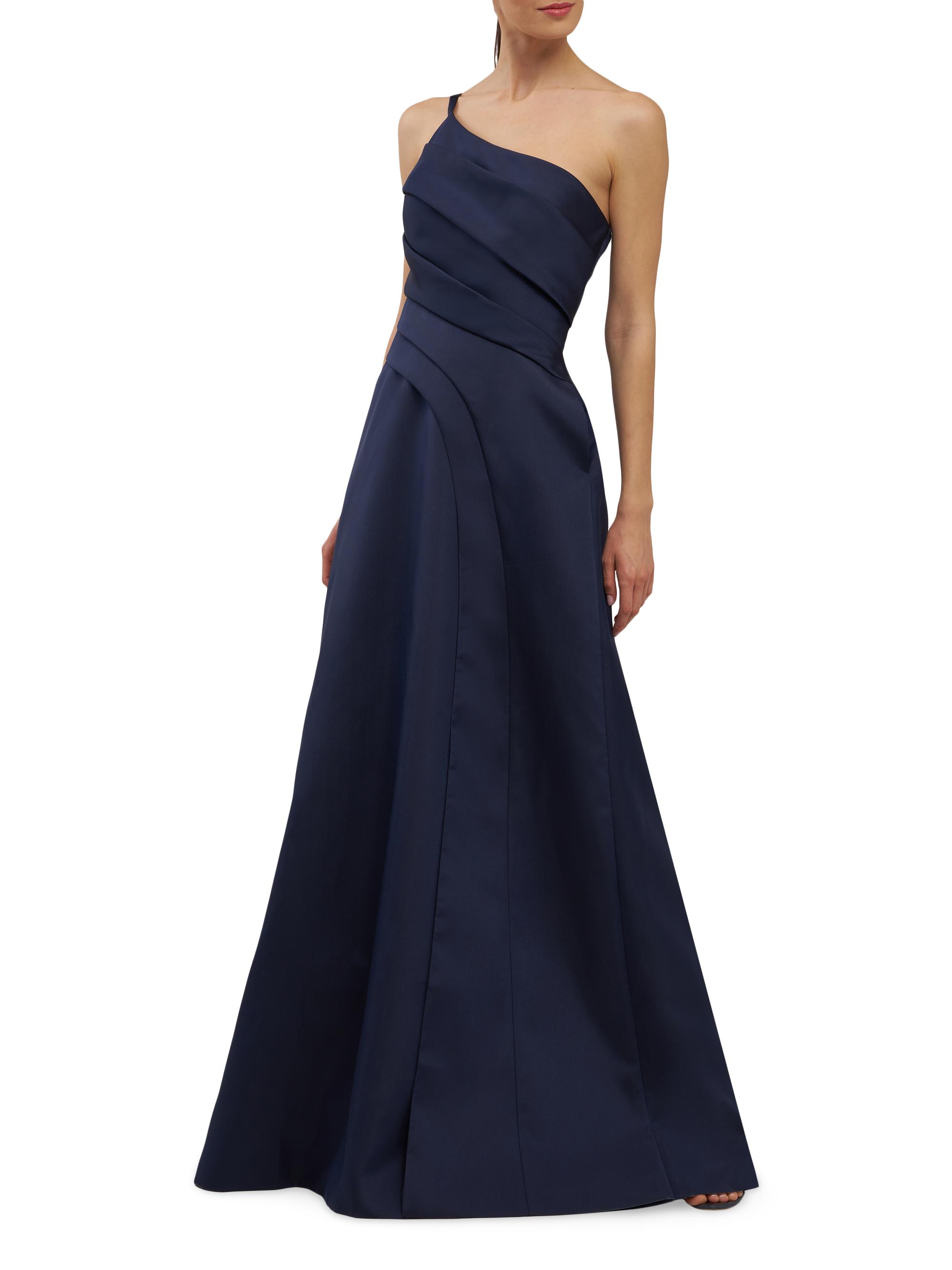 Kay Unger Jillian Sleeveless One-Shoulder Pleated Gown | Saks Fifth Avenue