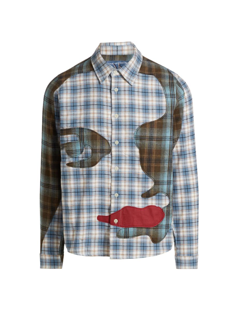 KidSuper Patchwork Face Flannel Shirt | Saks Fifth Avenue