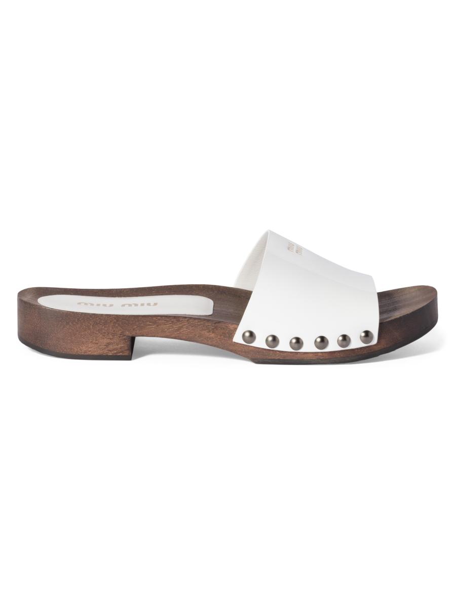 Shop Miu Miu 30MM Patent Leather Sandal Clogs | Saks Fifth Shop Miu Miu 30MM Patent Leather Sandal Clogs | Saks Fifth