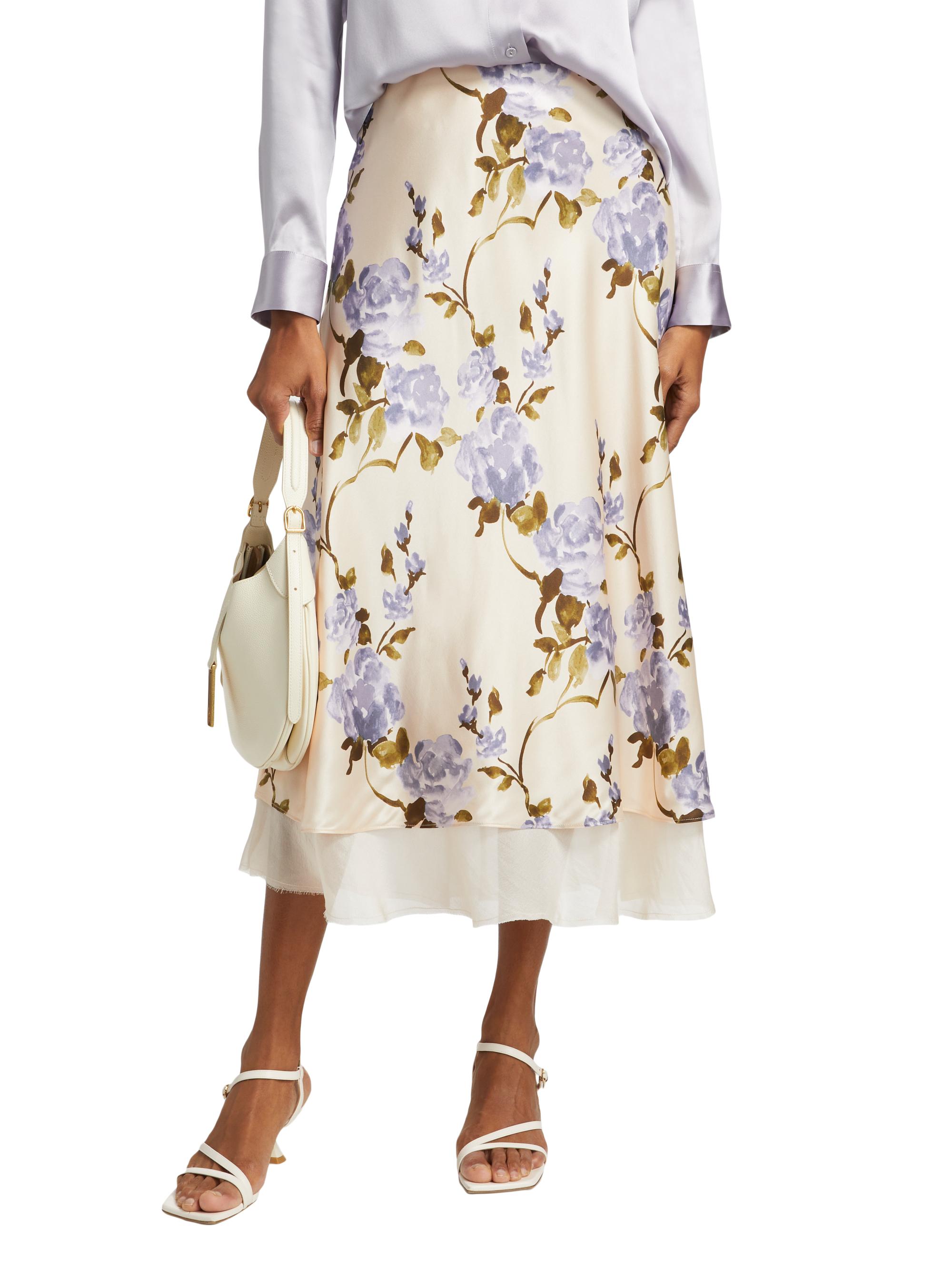 Shop Cami NYC Genoa Silk Chiffon-Trimmed Midi-Skirt | Saks Fifth Avenue
