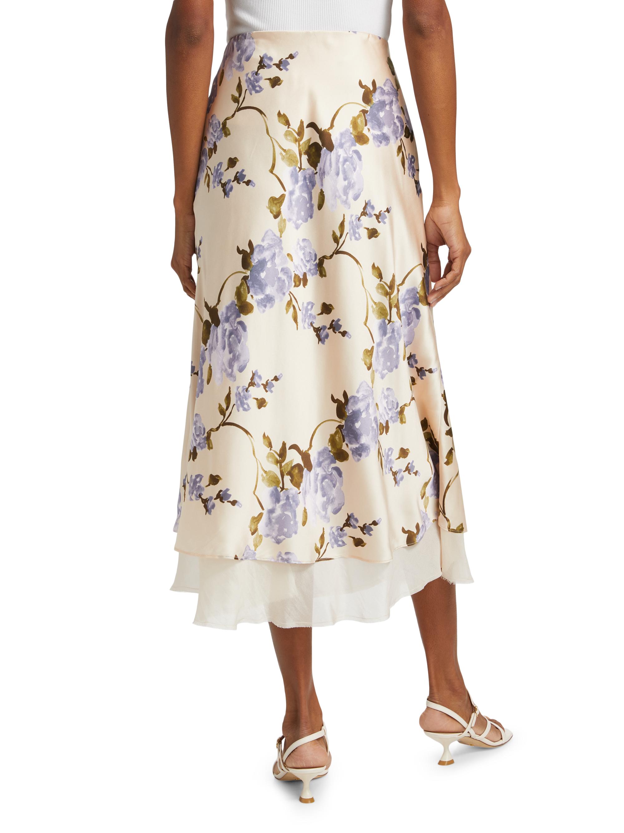 Shop Cami NYC Genoa Silk Chiffon-Trimmed Midi-Skirt | Saks Fifth Avenue