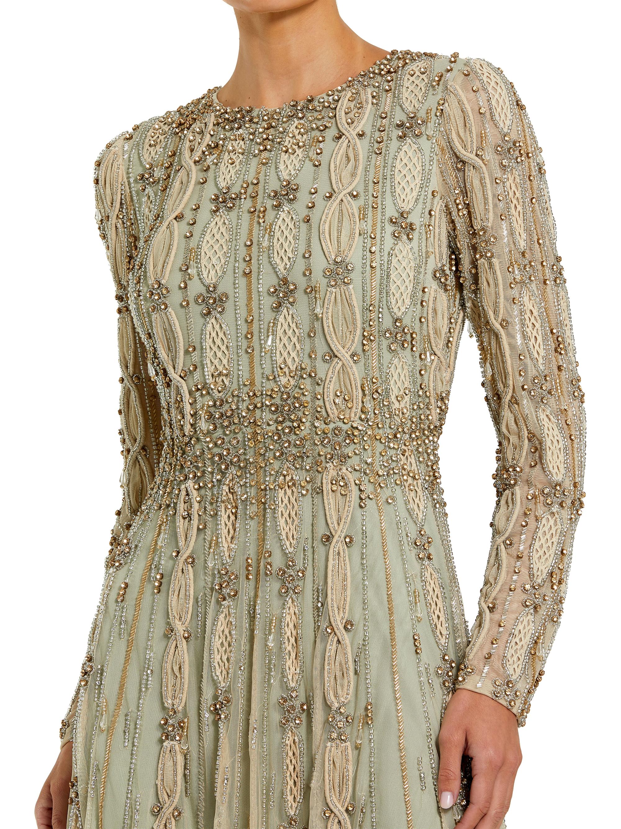 Mac Duggal Embellished Tulle Round-Neck Gown | Saks Fifth Avenue