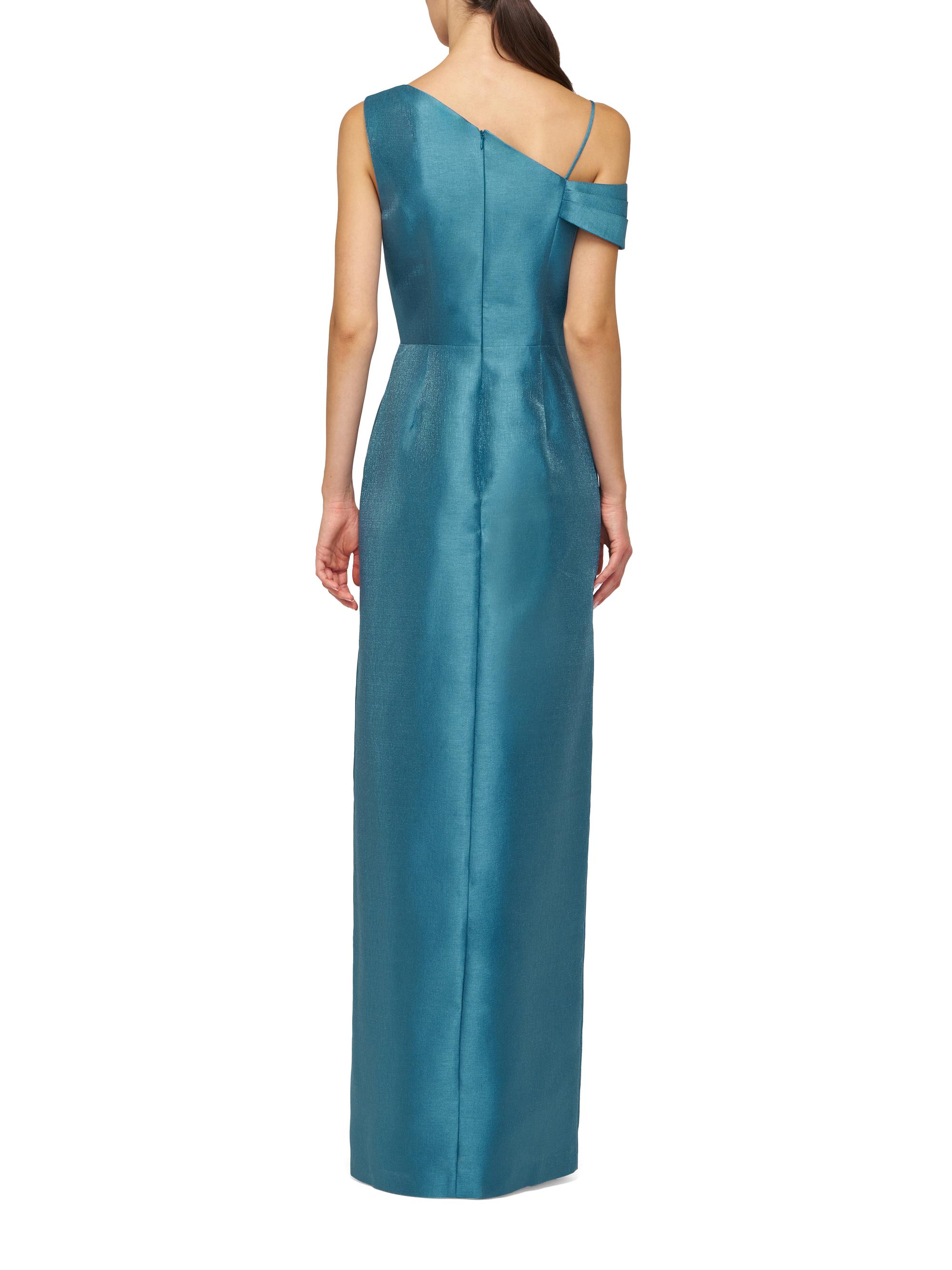 Kay Unger Rowan Asymmetric Metallic Column Gown | Saks Fifth Avenue