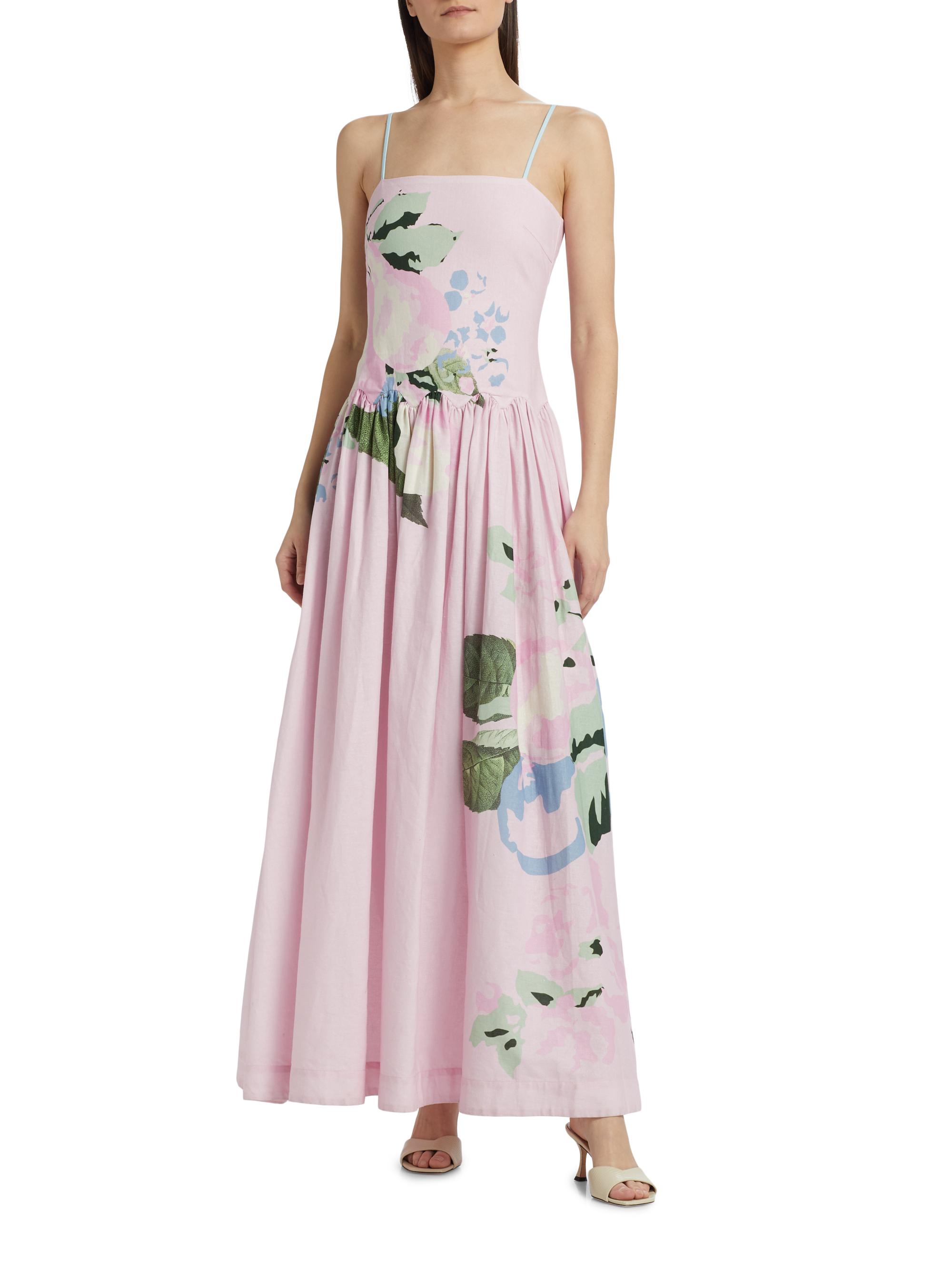 Aston Studio Antiquity Cordelia Floral Cotton-Linen Fit & Flare Maxi ...